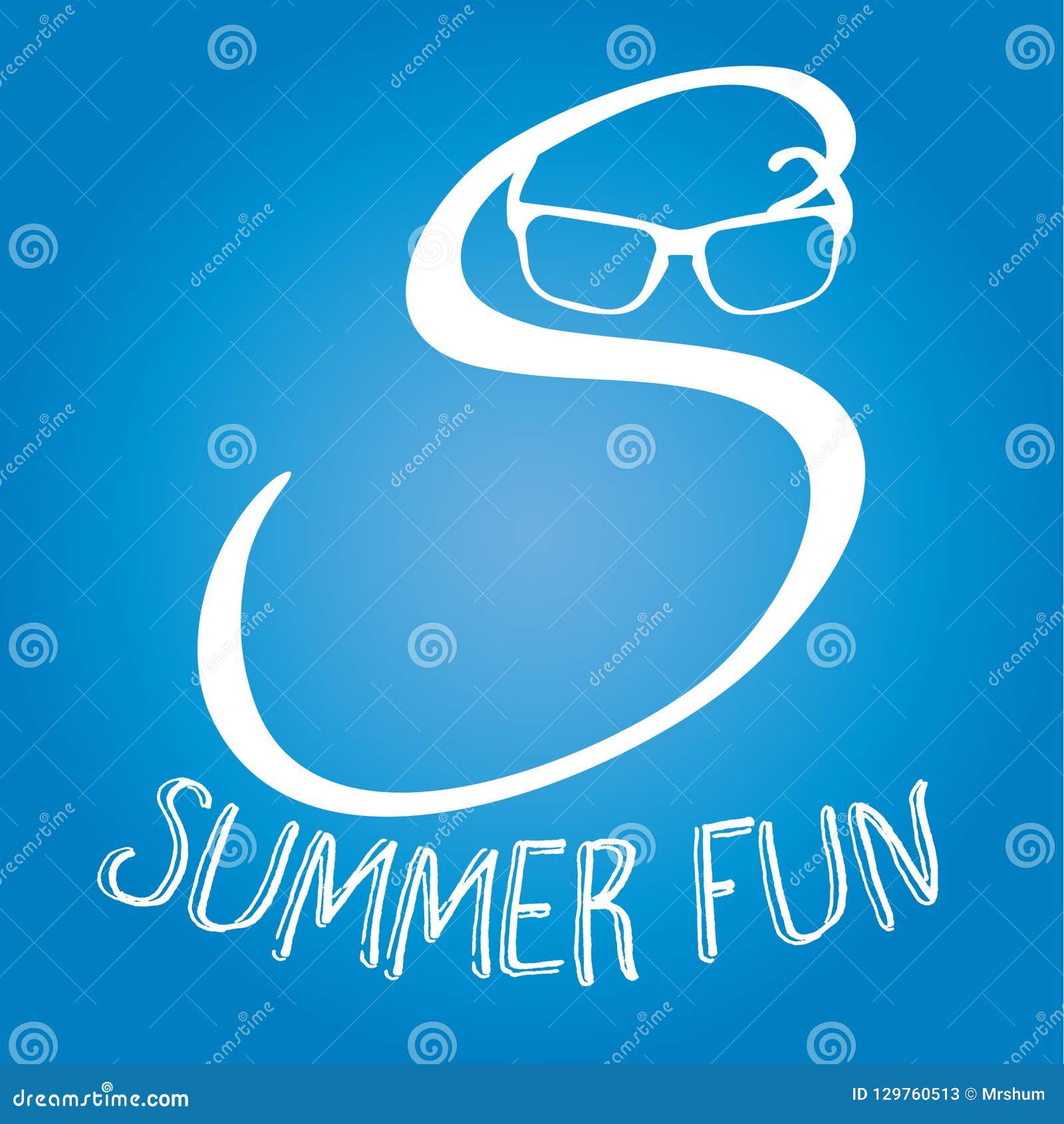 Summer fun postcard stock vector. Illustration of blue - 129760513