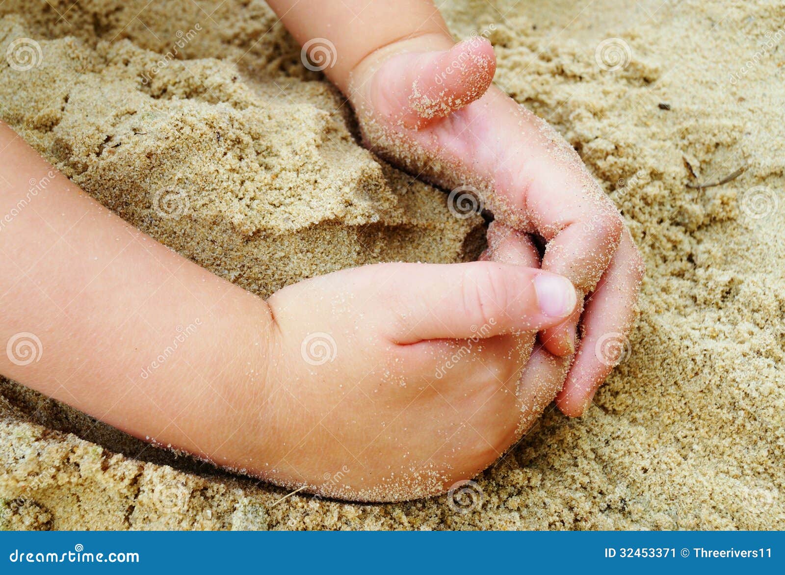 Child Playing in Sand at Beach Stock Image - Image of nostalgia ...