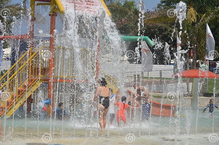 Summer Fun At Water Park Editorial Stock Image Image Of Spray 44005754
