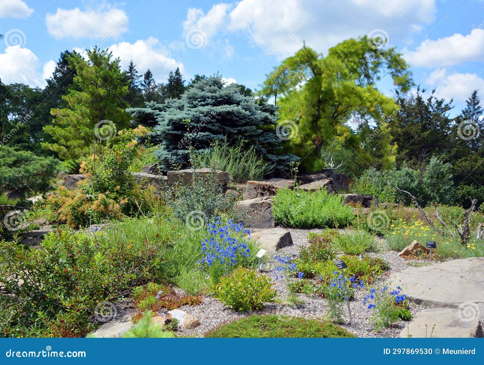 Summer Garden Landscape Montreal Stock Photo - Image of decorative ...
