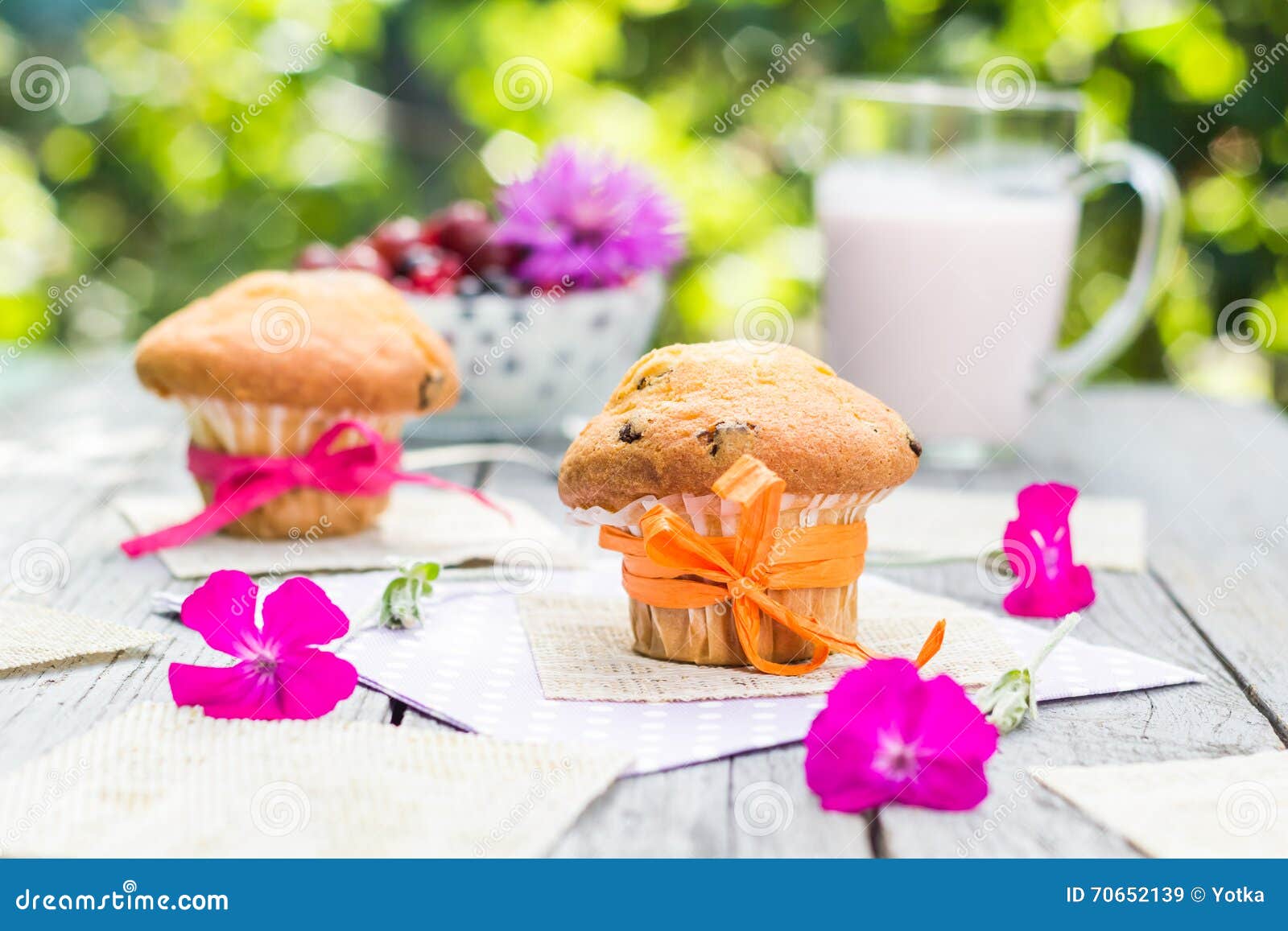 Summer Garden Muffins Fruit Cocktail Stock Image - Image of summer ...