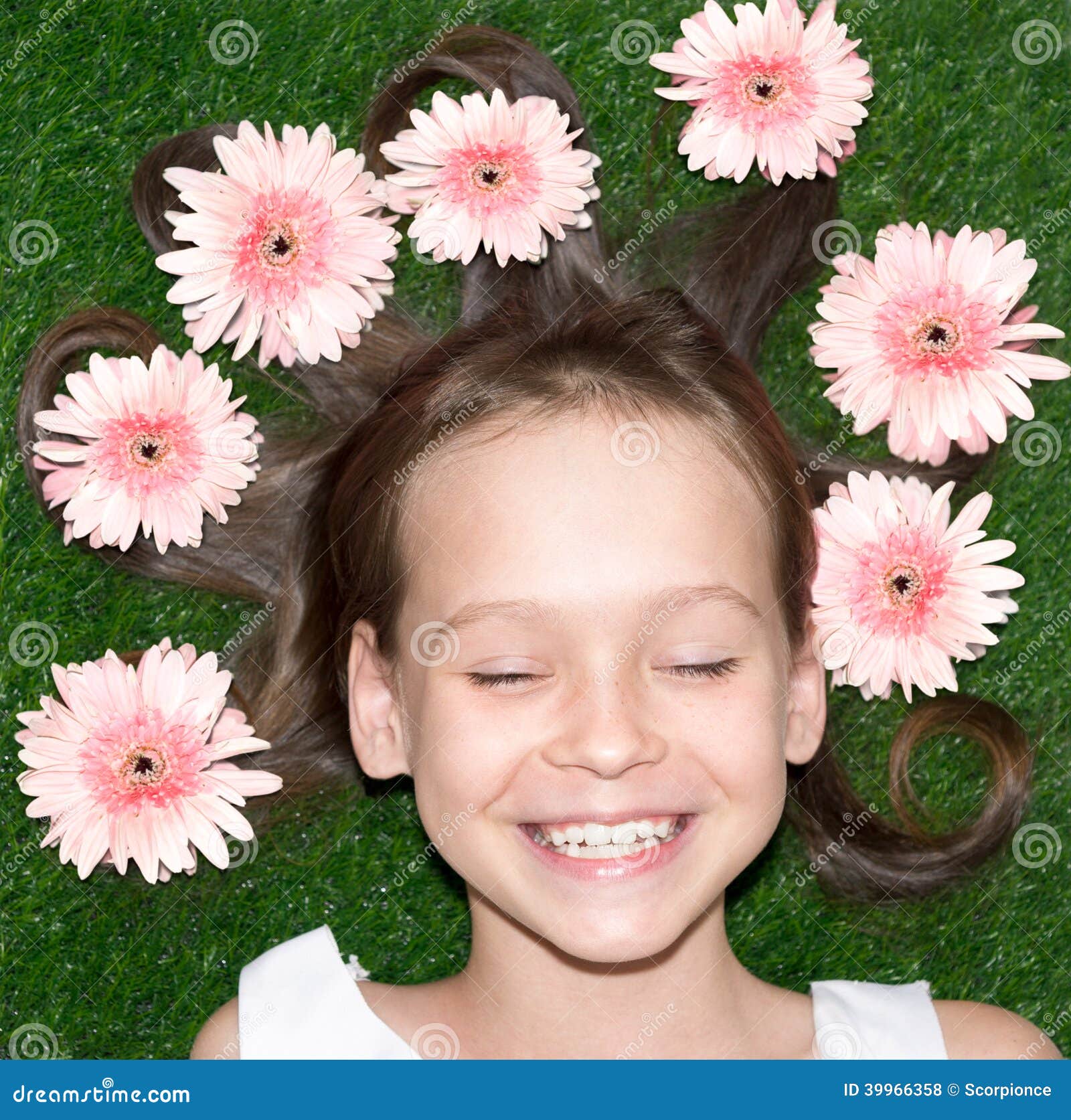 Summer Girl Laying on Grass Stock Photo - Image of meadow, childhood ...