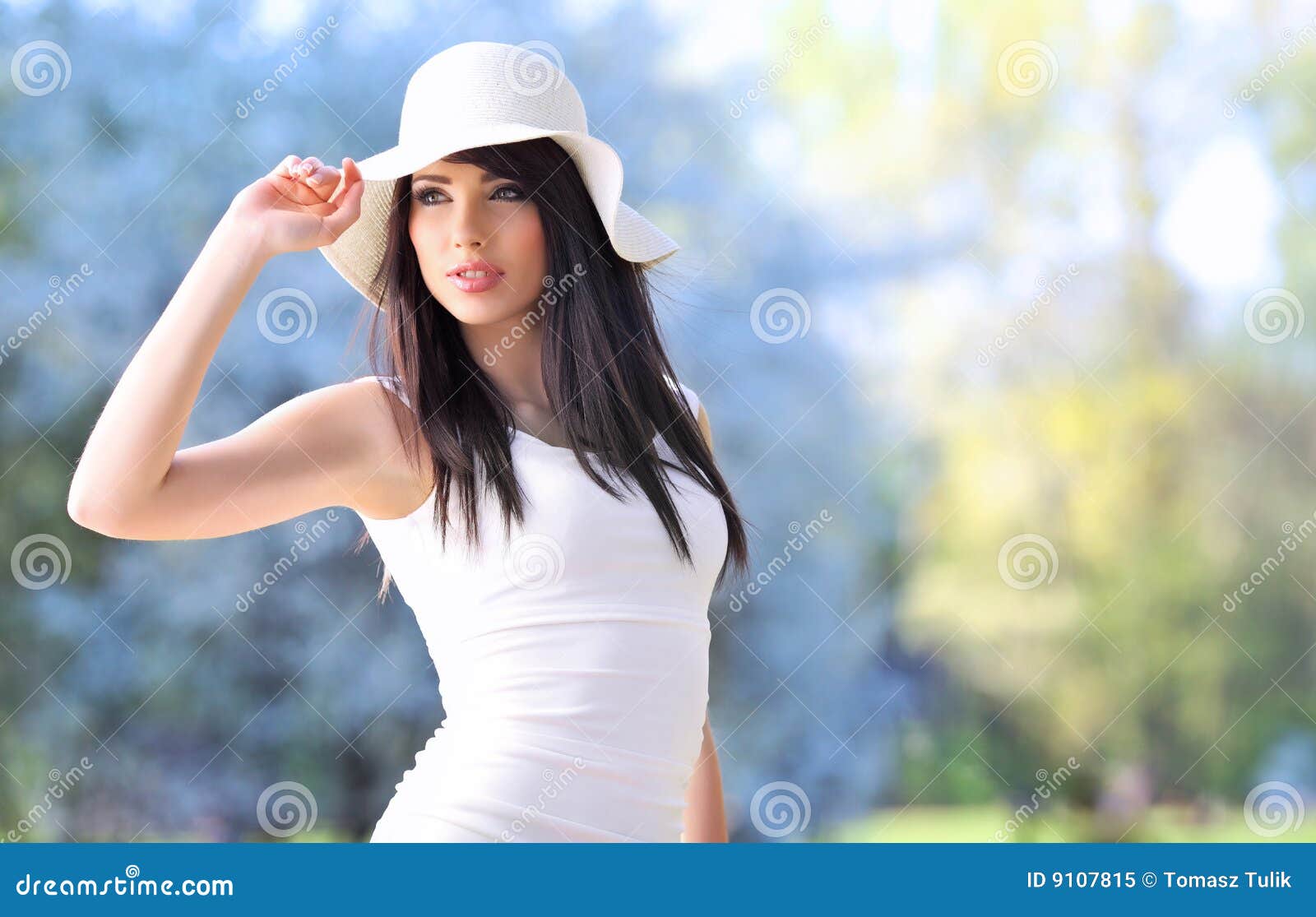 Summer girl in park stock image. Image of portrait, female - 9107815
