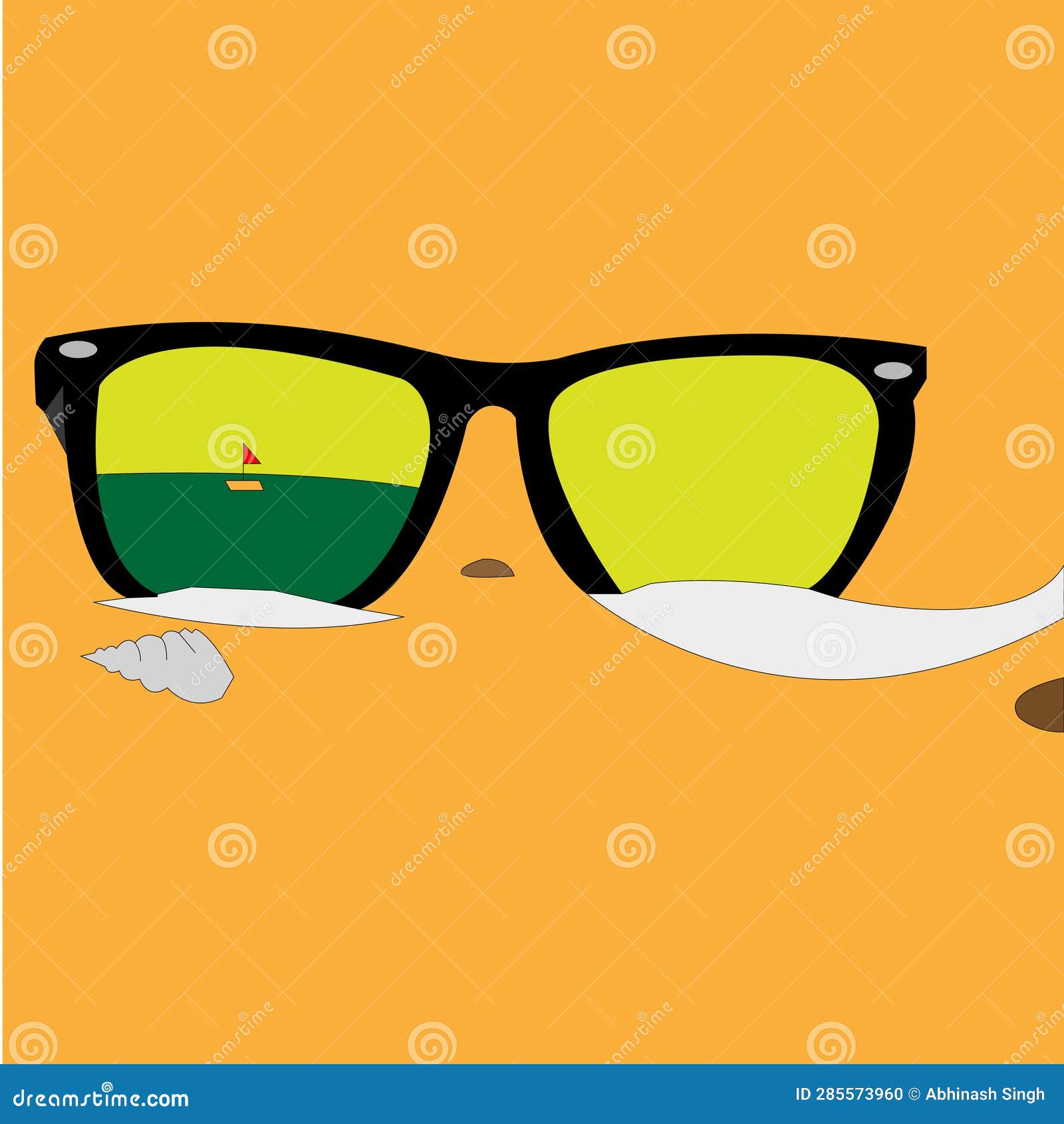 Summer Glases on Bech Design Stock Illustration - Illustration of ...