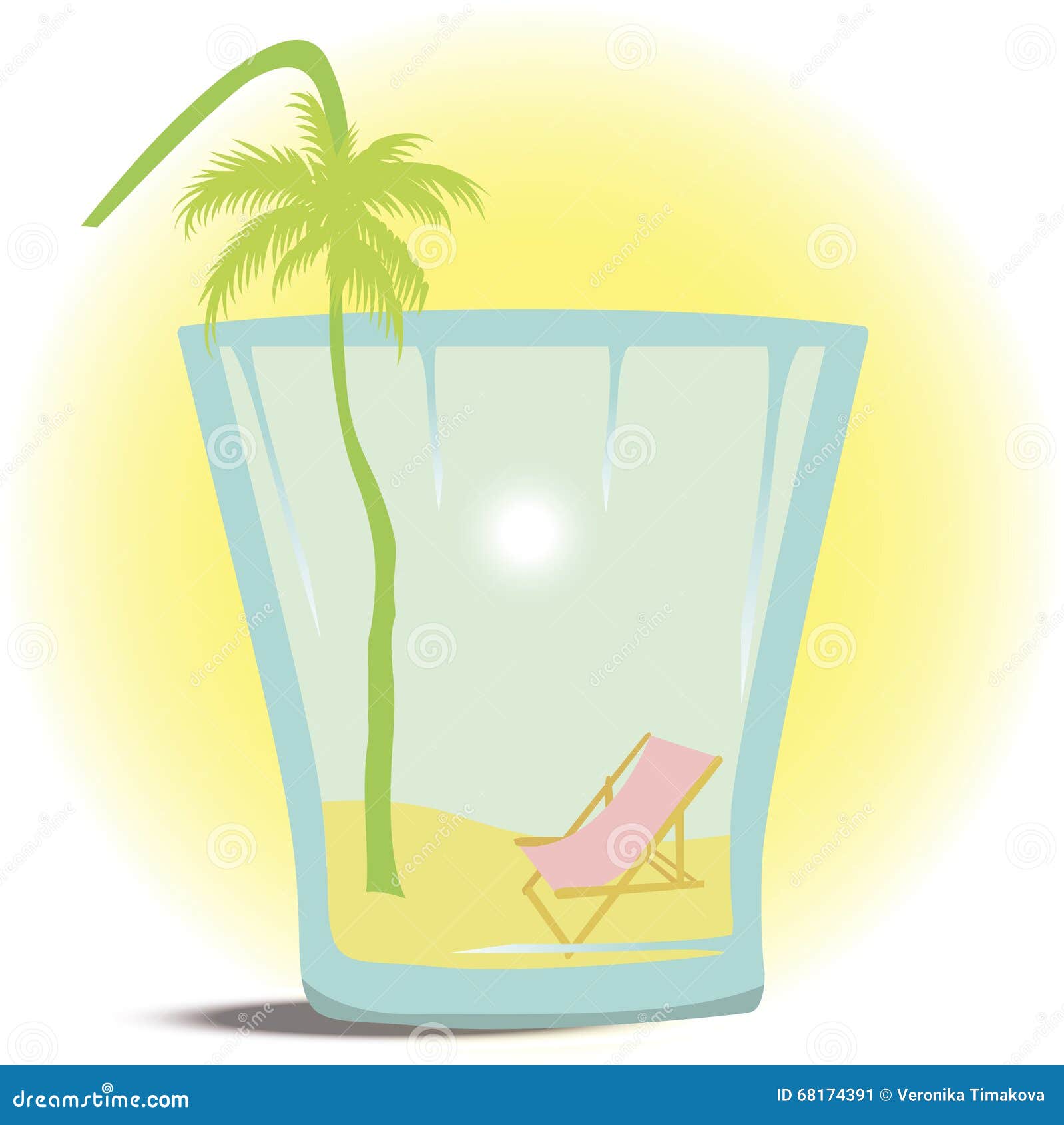 Summer in the Glass stock vector. Illustration of blue - 68174391