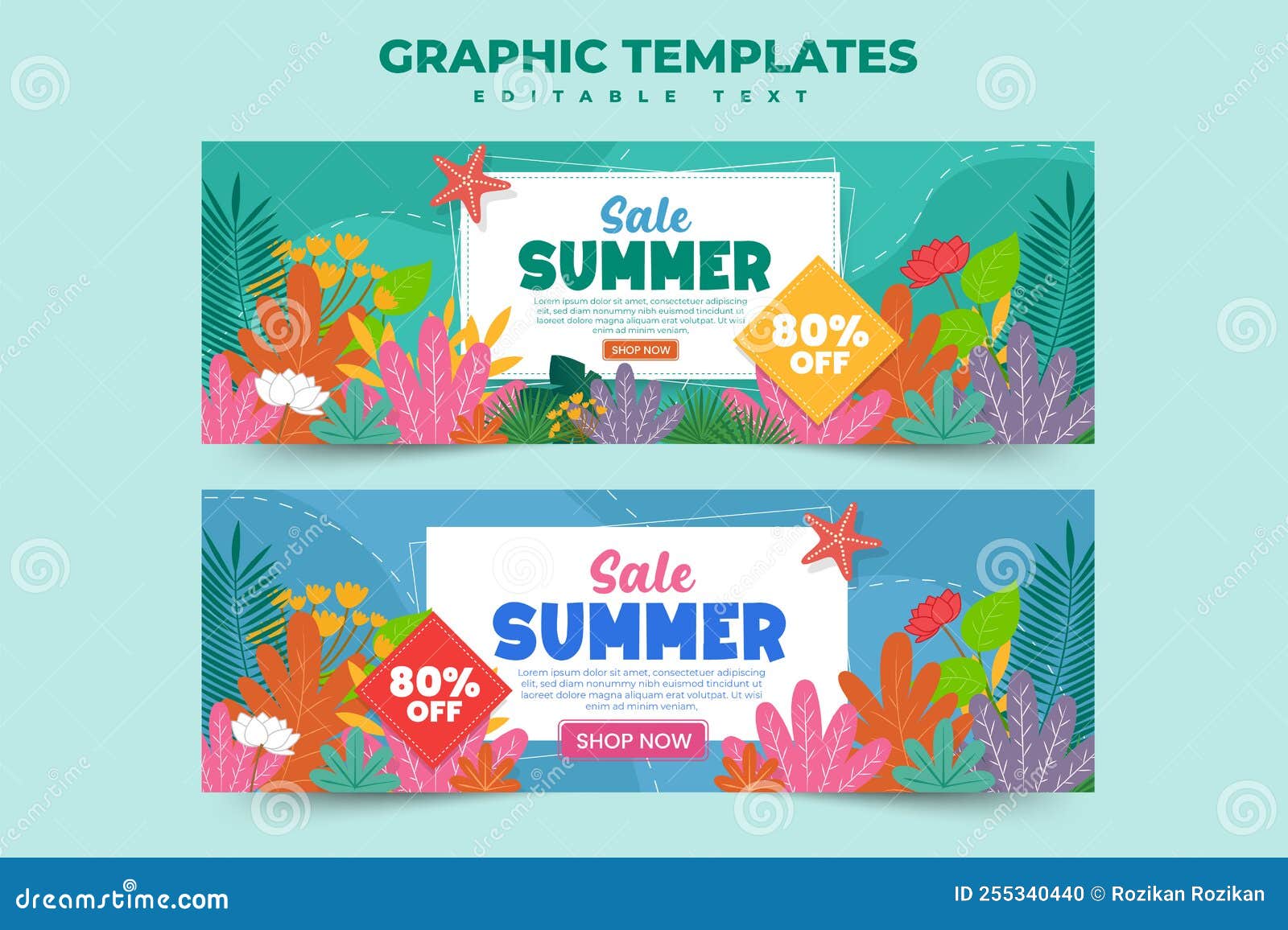 Summer Graphic Template Editable Simple and Elegant Design Stock Vector ...
