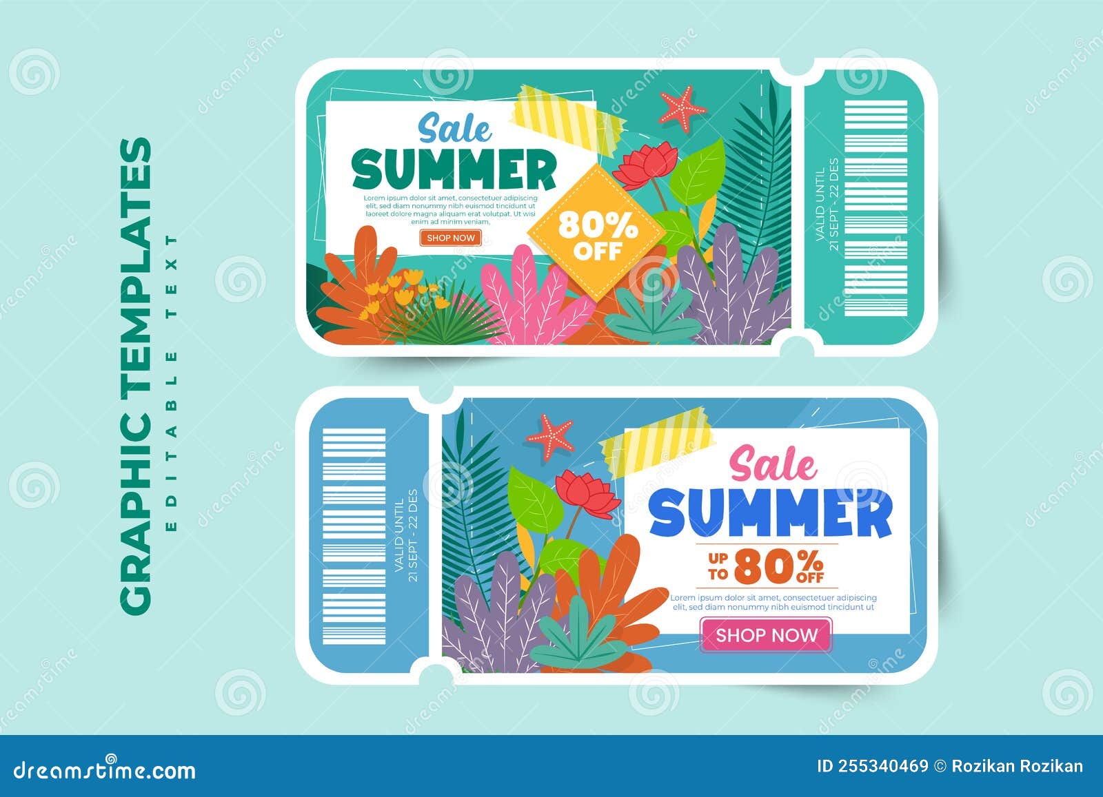 Summer Graphic Template Editable Simple and Elegant Design Stock Vector ...