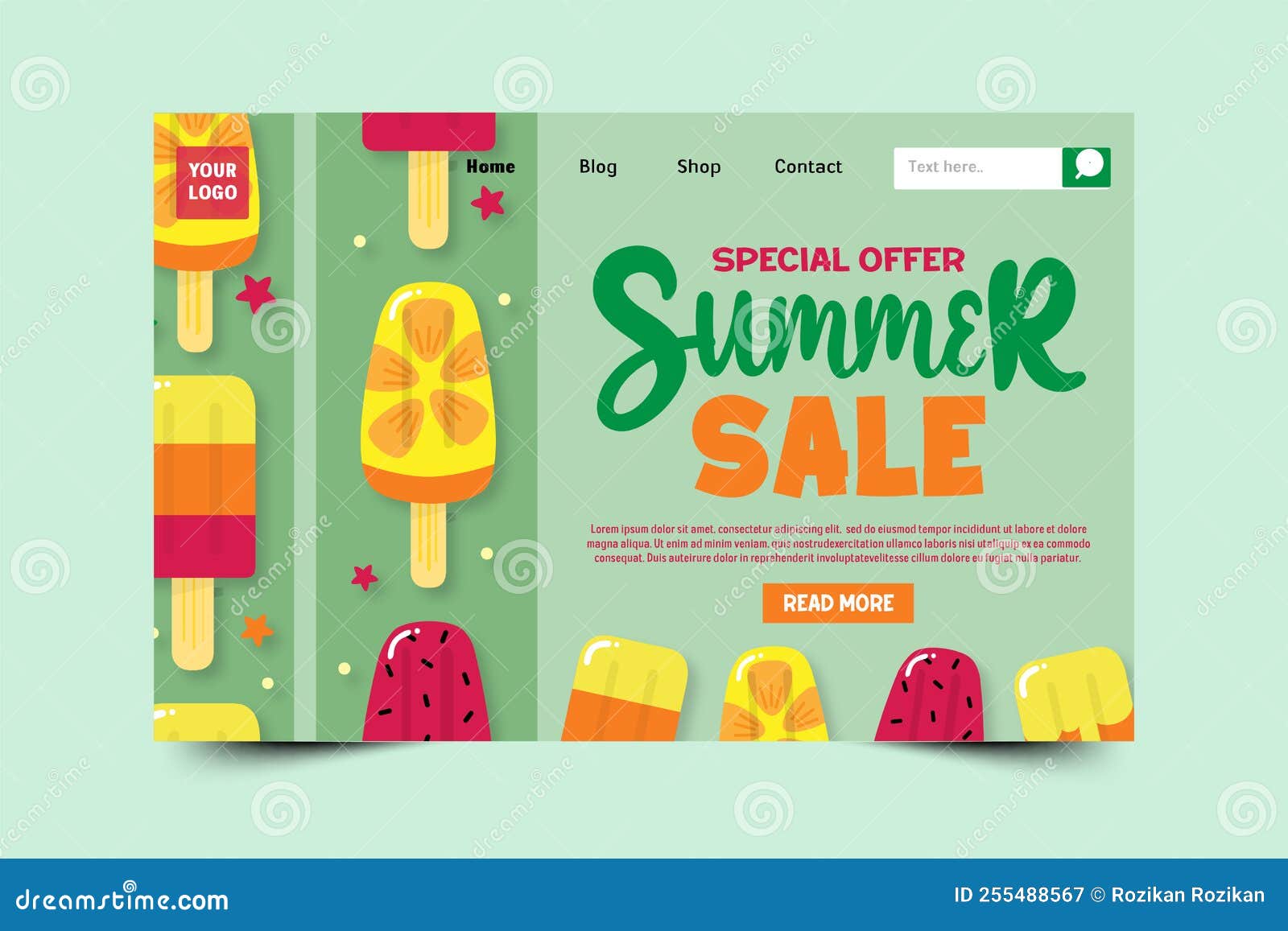 Summer Graphic Template Editable Simple and Elegant Design Stock Vector ...