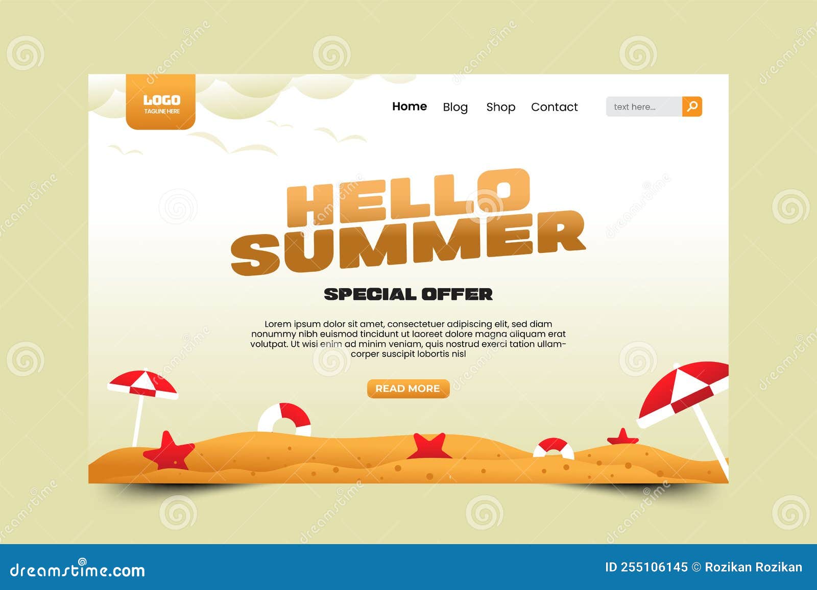Summer Graphic Template Editable Simple and Elegant Design Stock Vector ...