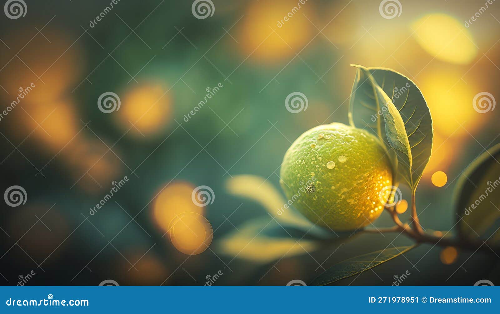 Summer Green Garden with Lemon Background. Stock Illustration ...
