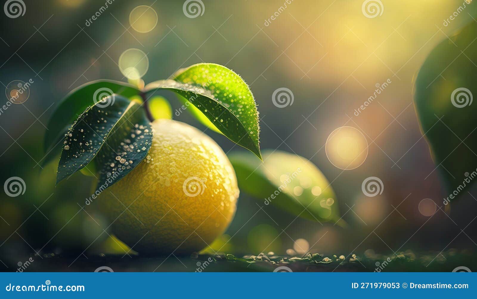 Summer Green Garden with Lemon Background. Stock Illustration ...