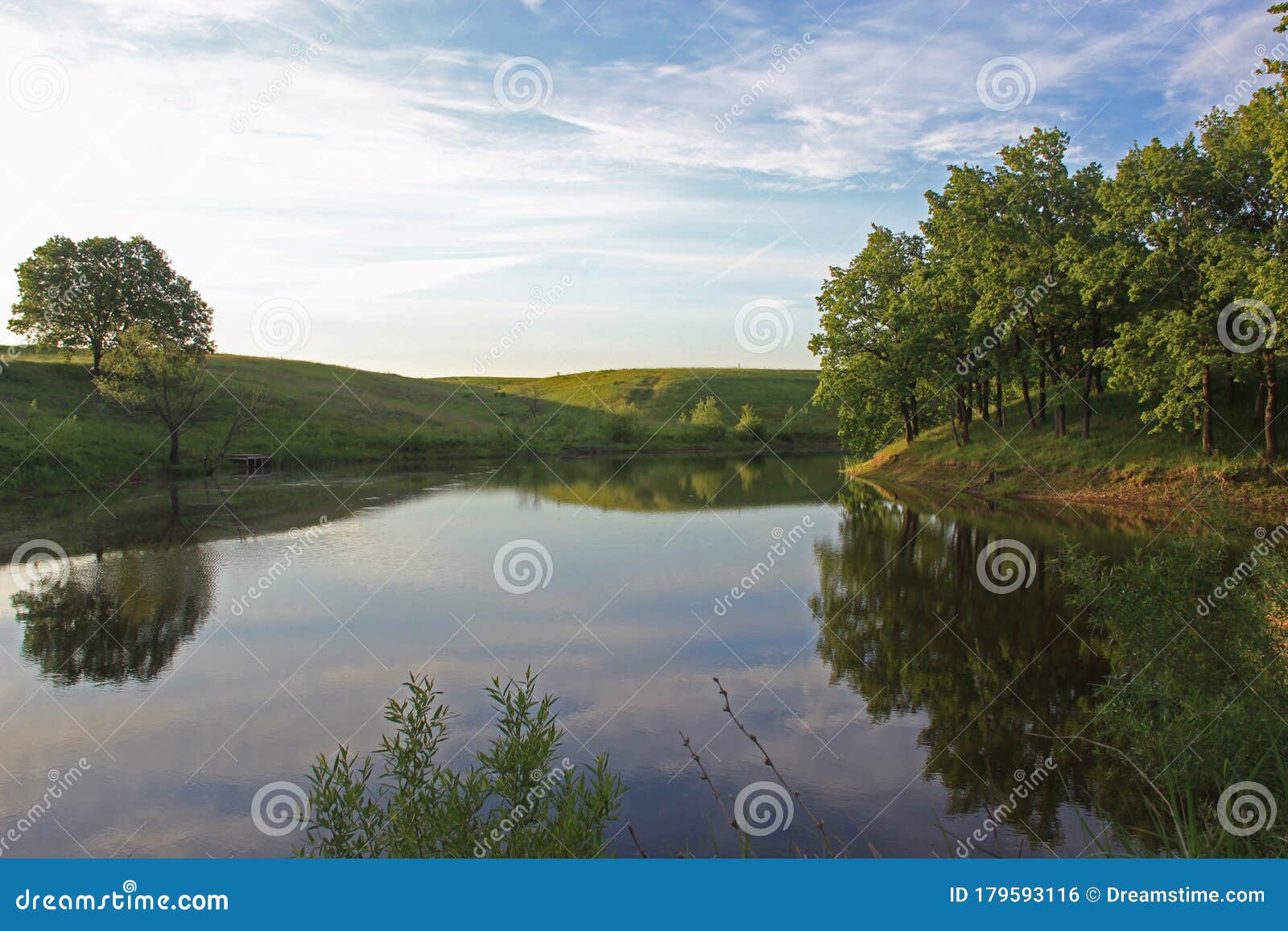 Winding River on a Summer Day. Stock Photo - Image of grassy, buckets ...