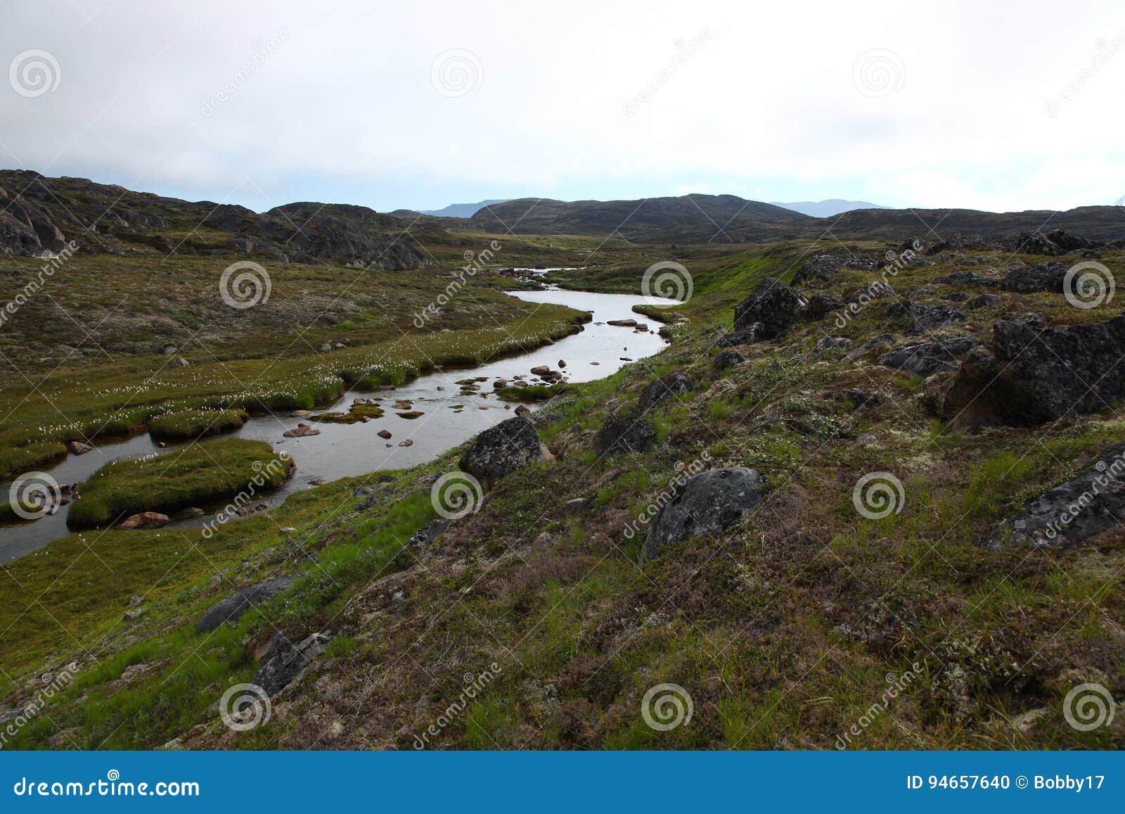 Summer in Greenland nature stock photo. Image of river - 94657640
