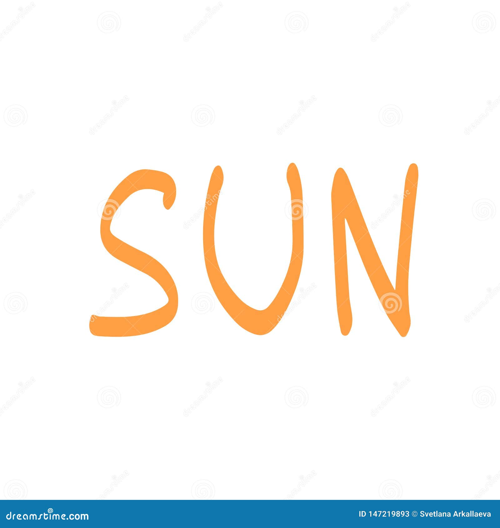 Summer Hand Drawn Brush Letterings. Summer Typography Sun - Vector ...