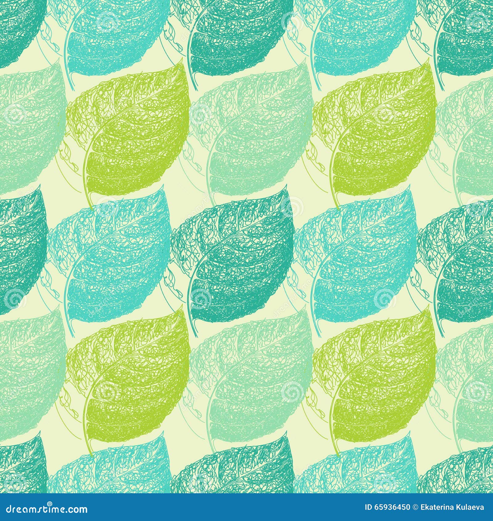 Summer Hand Drawn Leaf. Wallpaper Seamless Pattern Background Stock ...
