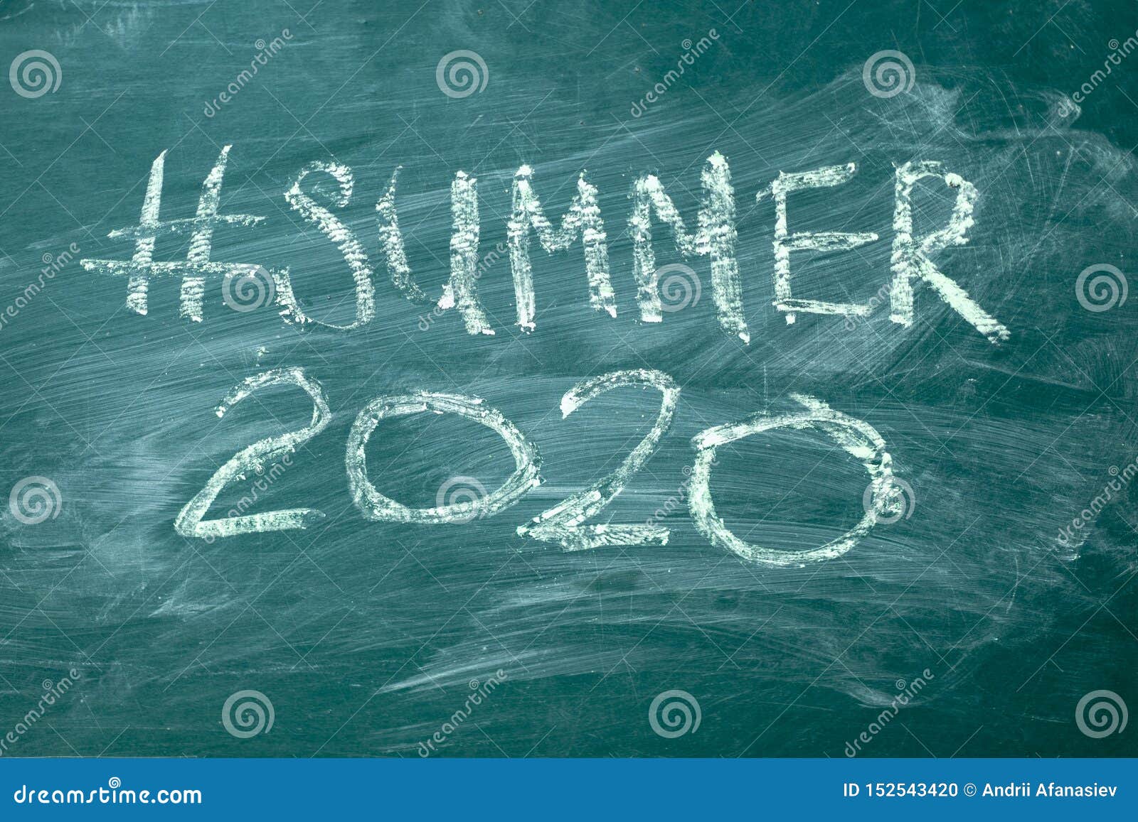 Summer 2020 Hashtag it Handwritten with White Chalk on a Green ...