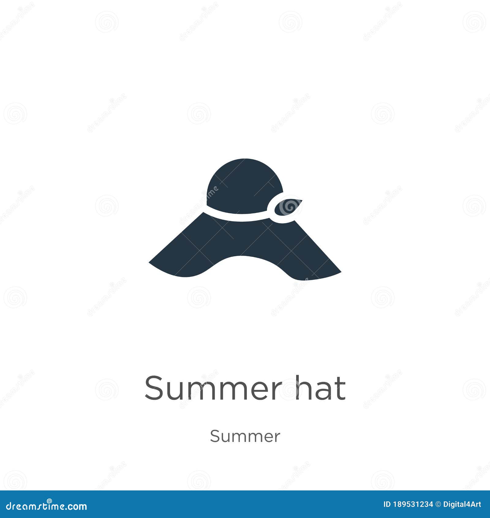 Summer Hat Icon Vector. Trendy Flat Summer Hat Icon from Summer ...