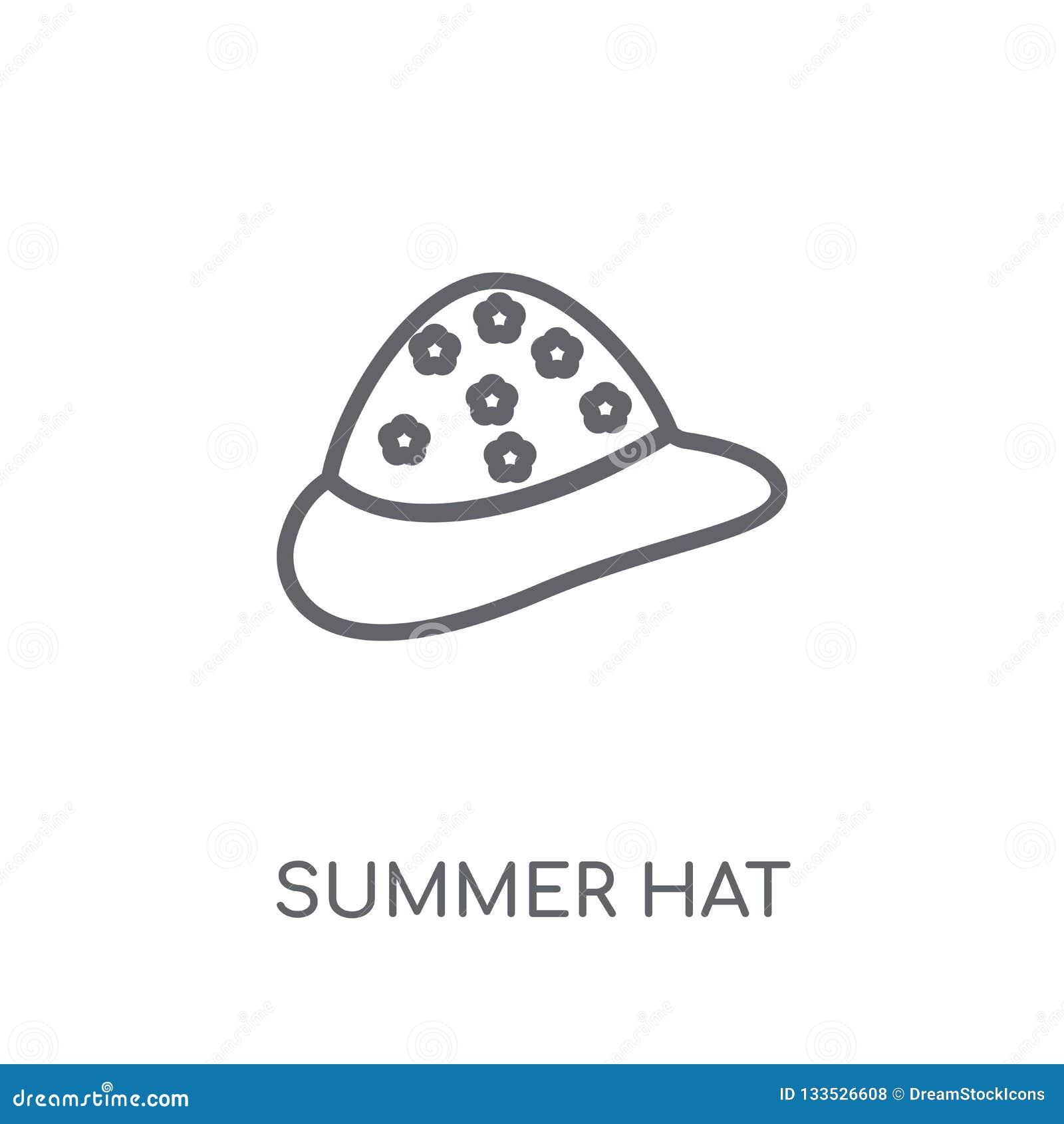 Summer Hat Linear Icon. Modern Outline Summer Hat Logo Concept O Stock ...