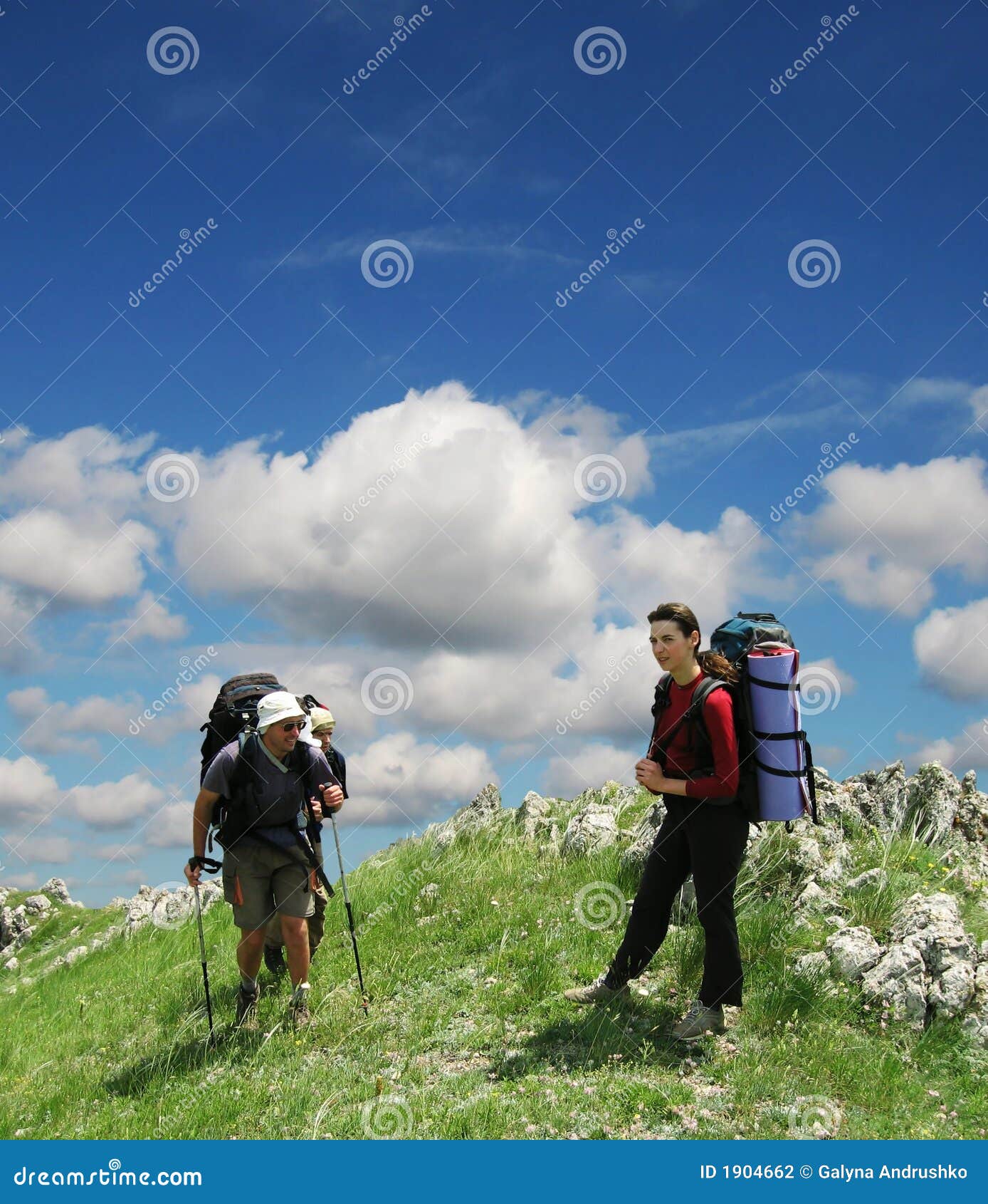 Summer hiking stock photo. Image of friends, meadow, park - 1904662