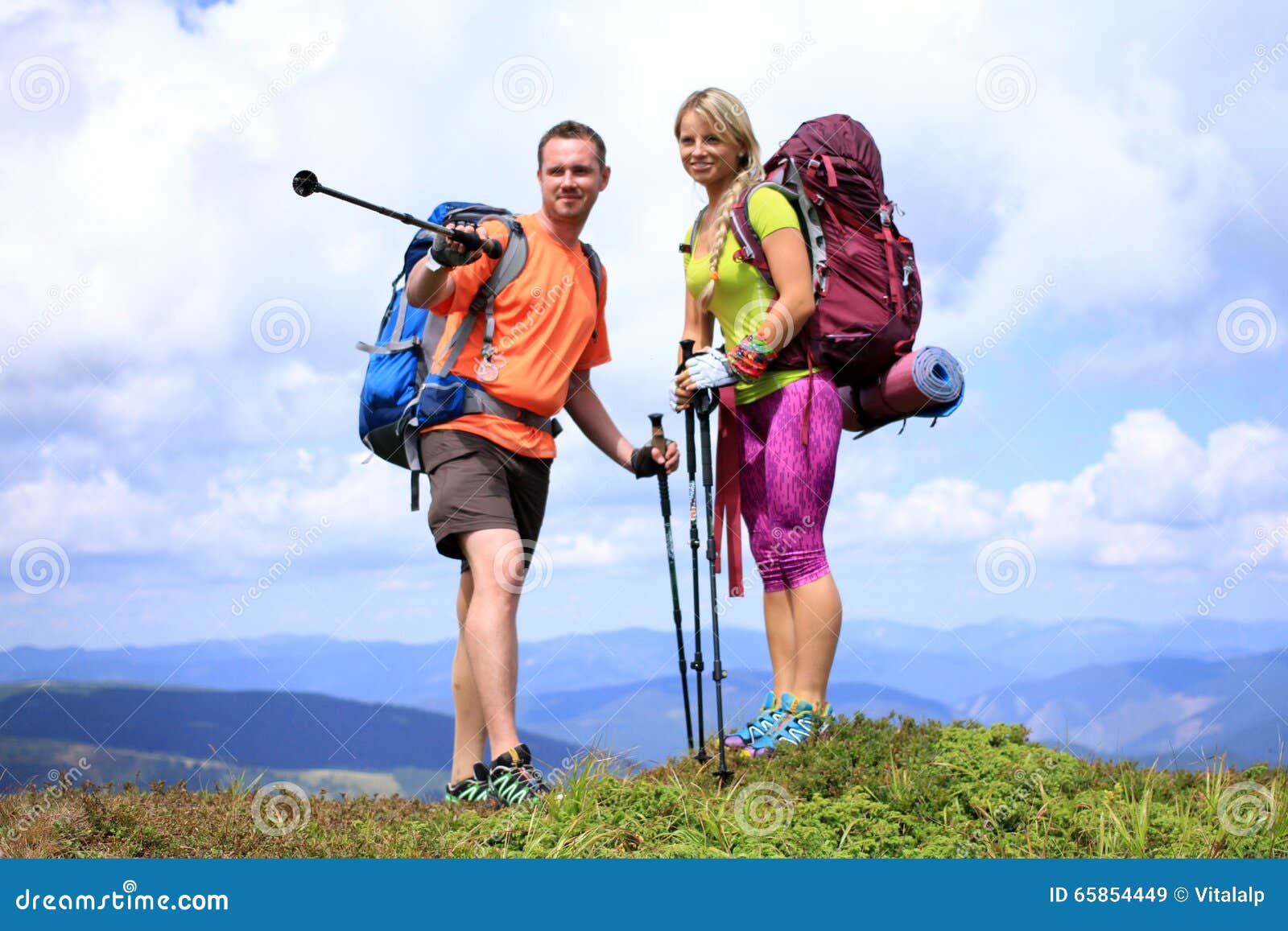 Summer Hiking in the Mountains. Stock Image - Image of outdoor ...