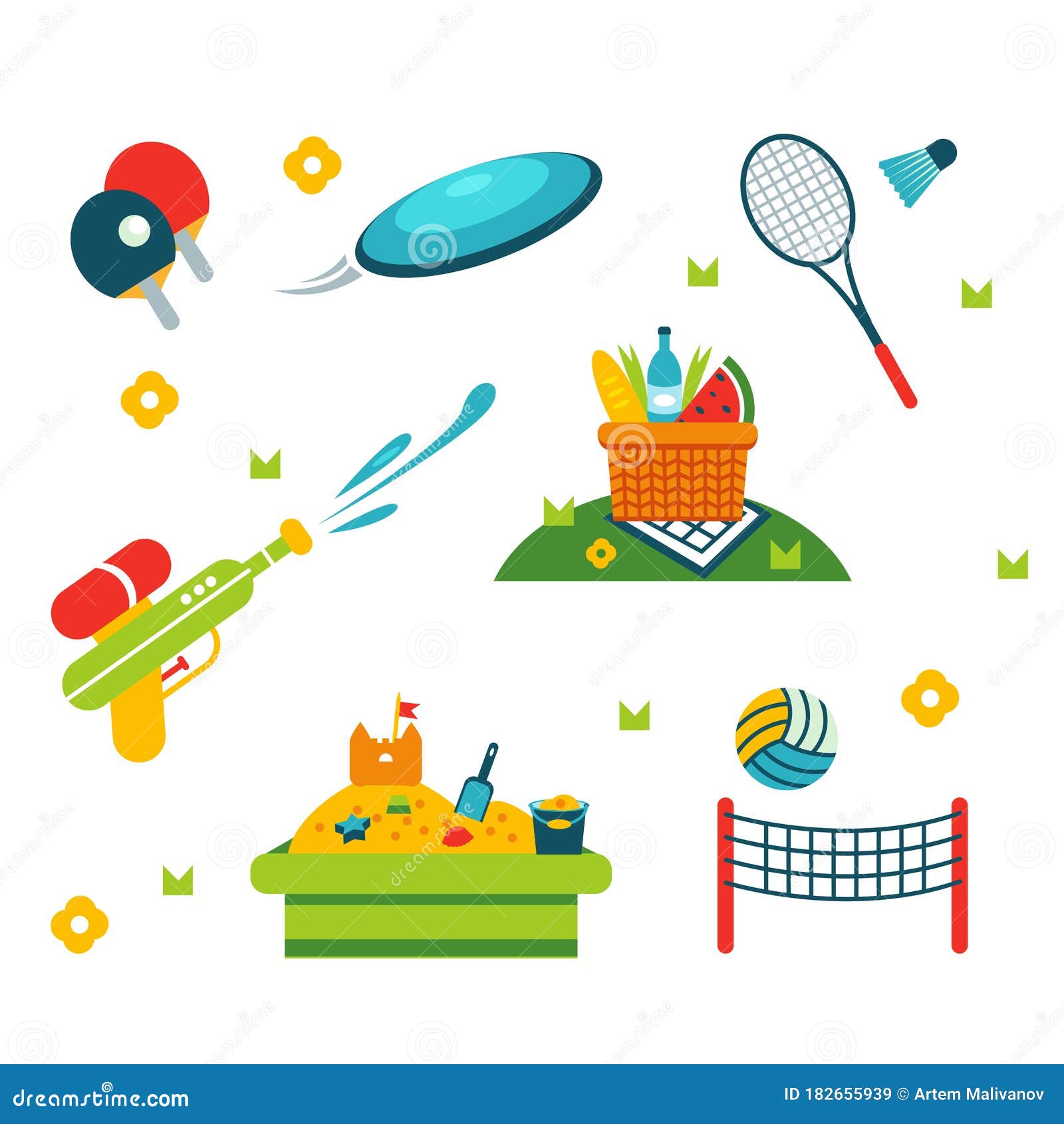 Summer Holiday Activity Symbols Stock Vector - Illustration of concept ...