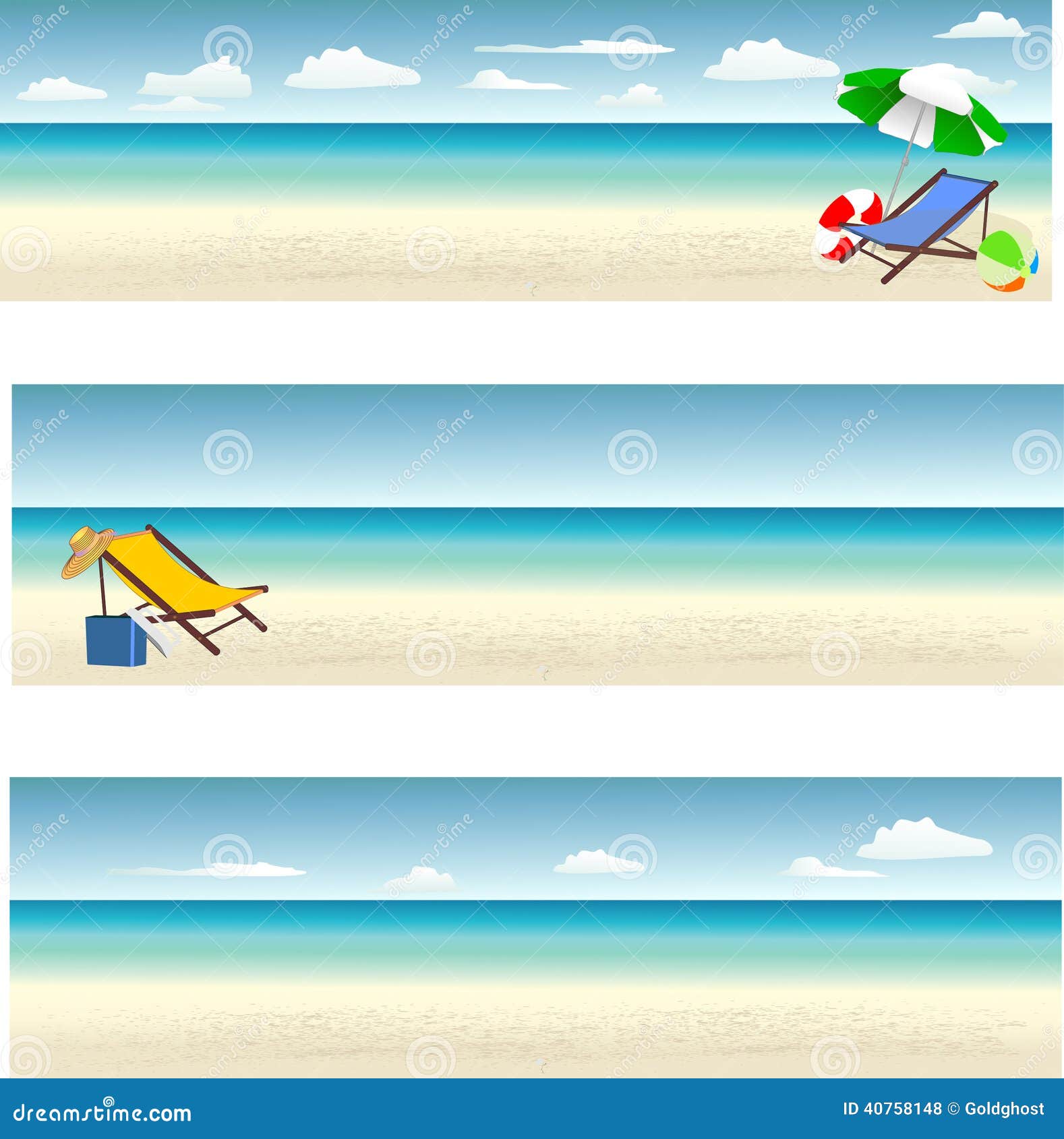 Summer holiday banners stock vector. Illustration of coastline - 40758148