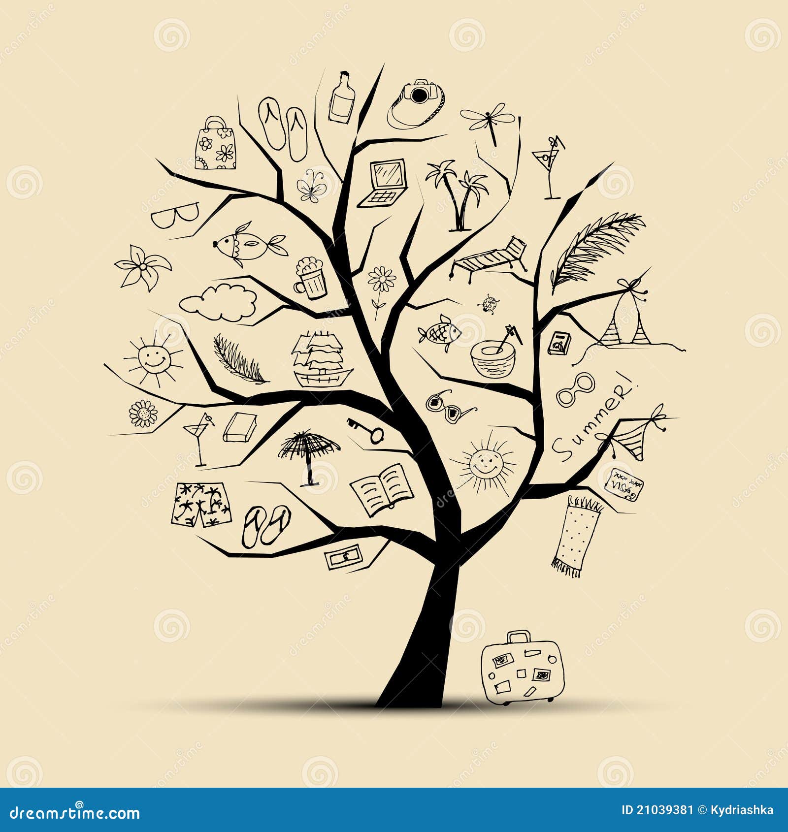 Summer Holiday, Concept Tree for Your Design Stock Vector ...