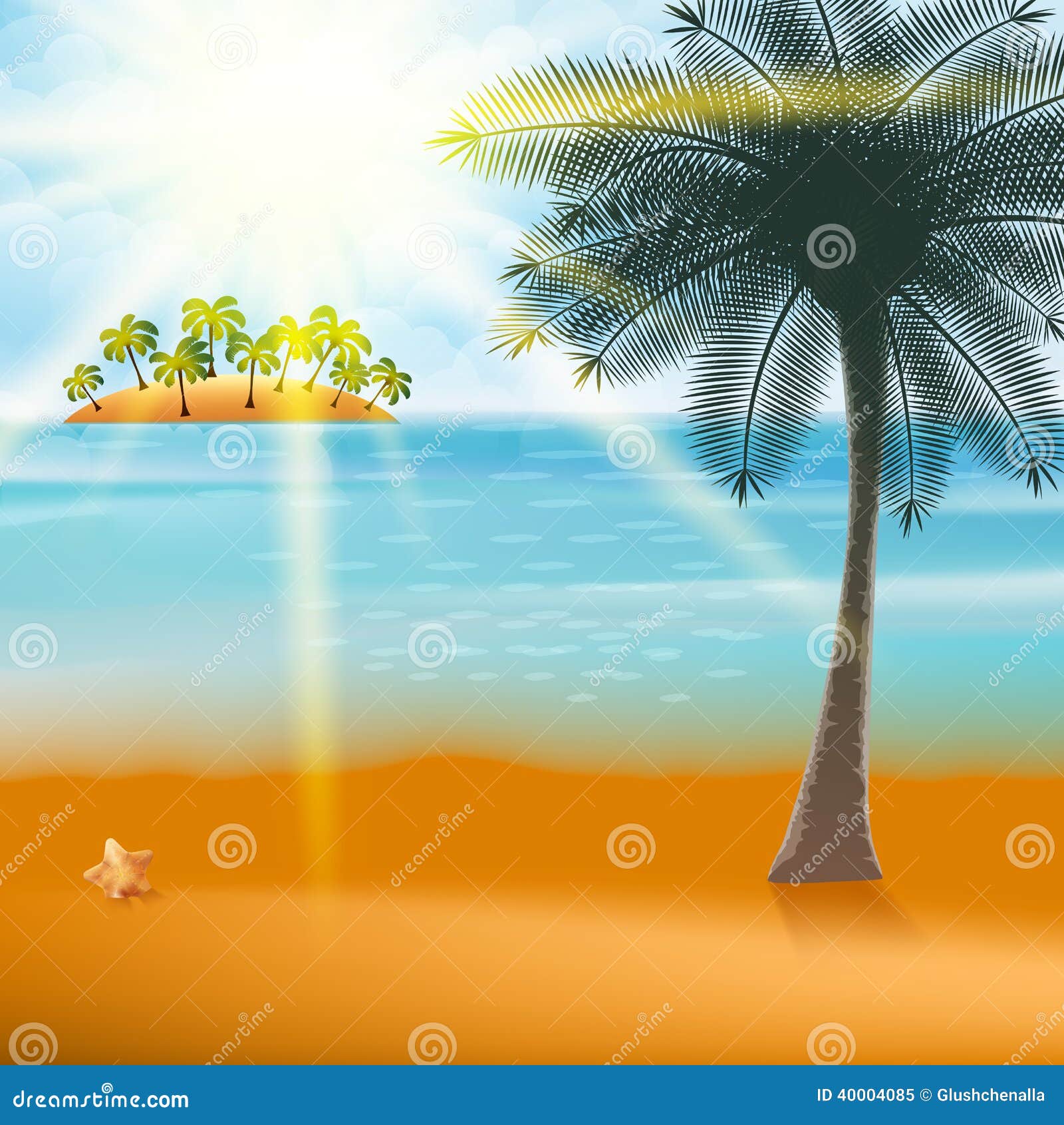 Summer Holiday Flyer Design with Palm Trees. Stock Vector ...