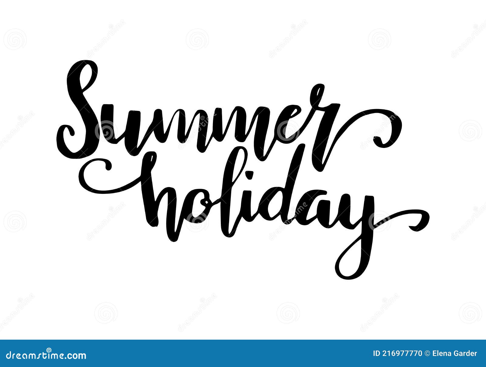 Summer Holiday Hand Written Letters. Vector Summer Message Vector Quote ...
