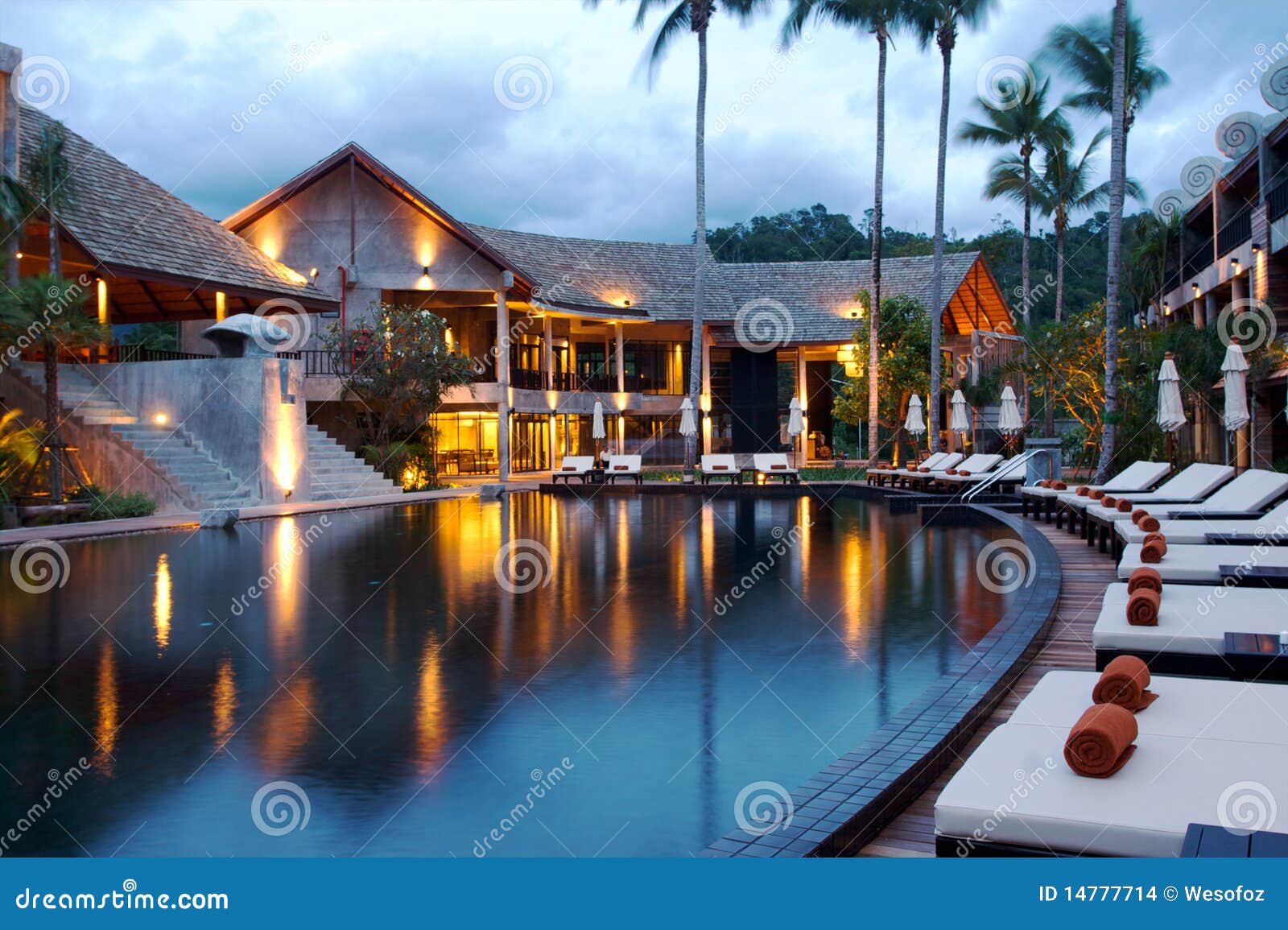 Summer Holiday Resort Poolside Modern Architecture Stock Photo - Image ...