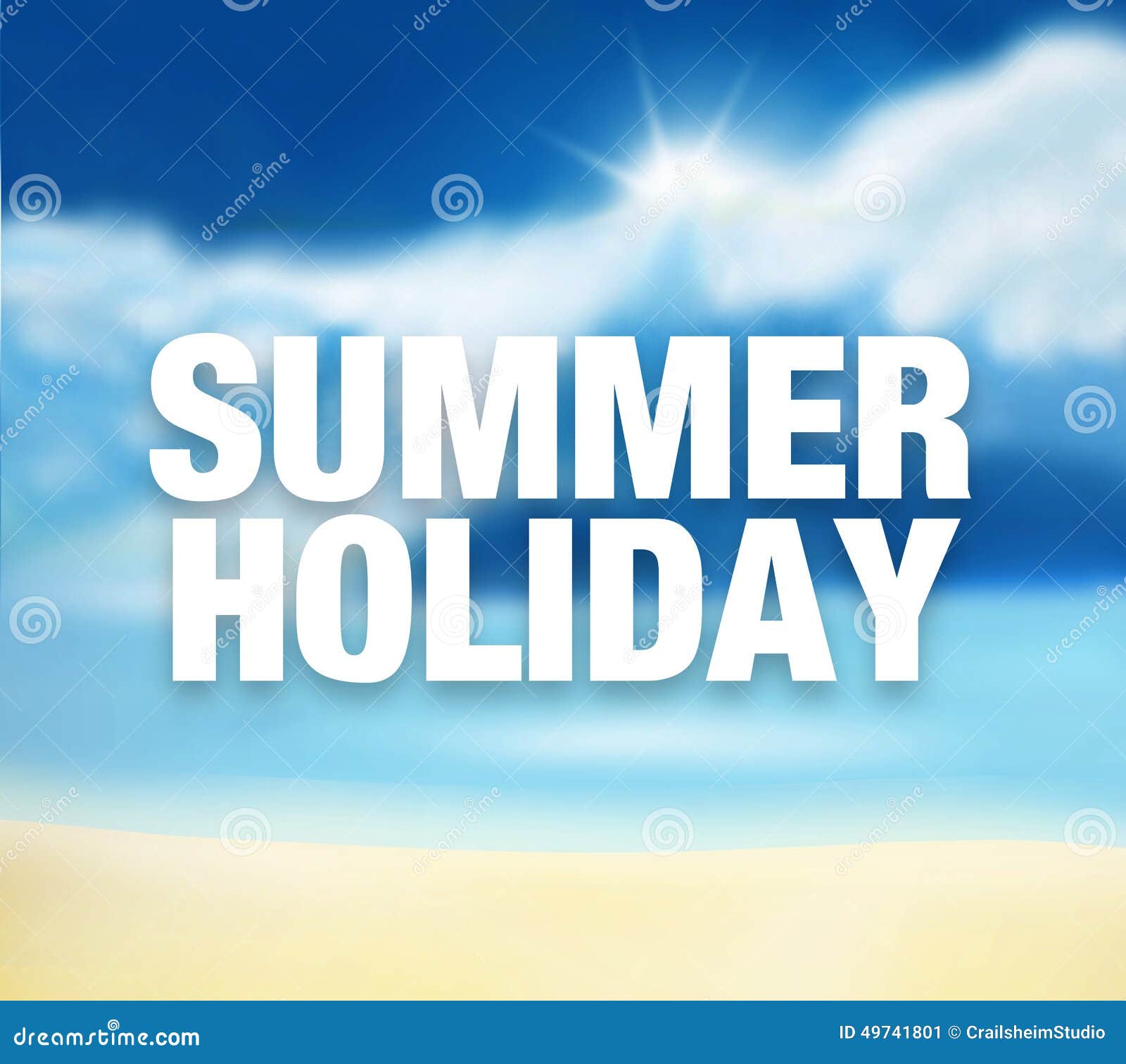 Summer Holiday sunny sky stock illustration. Illustration of landscape ...