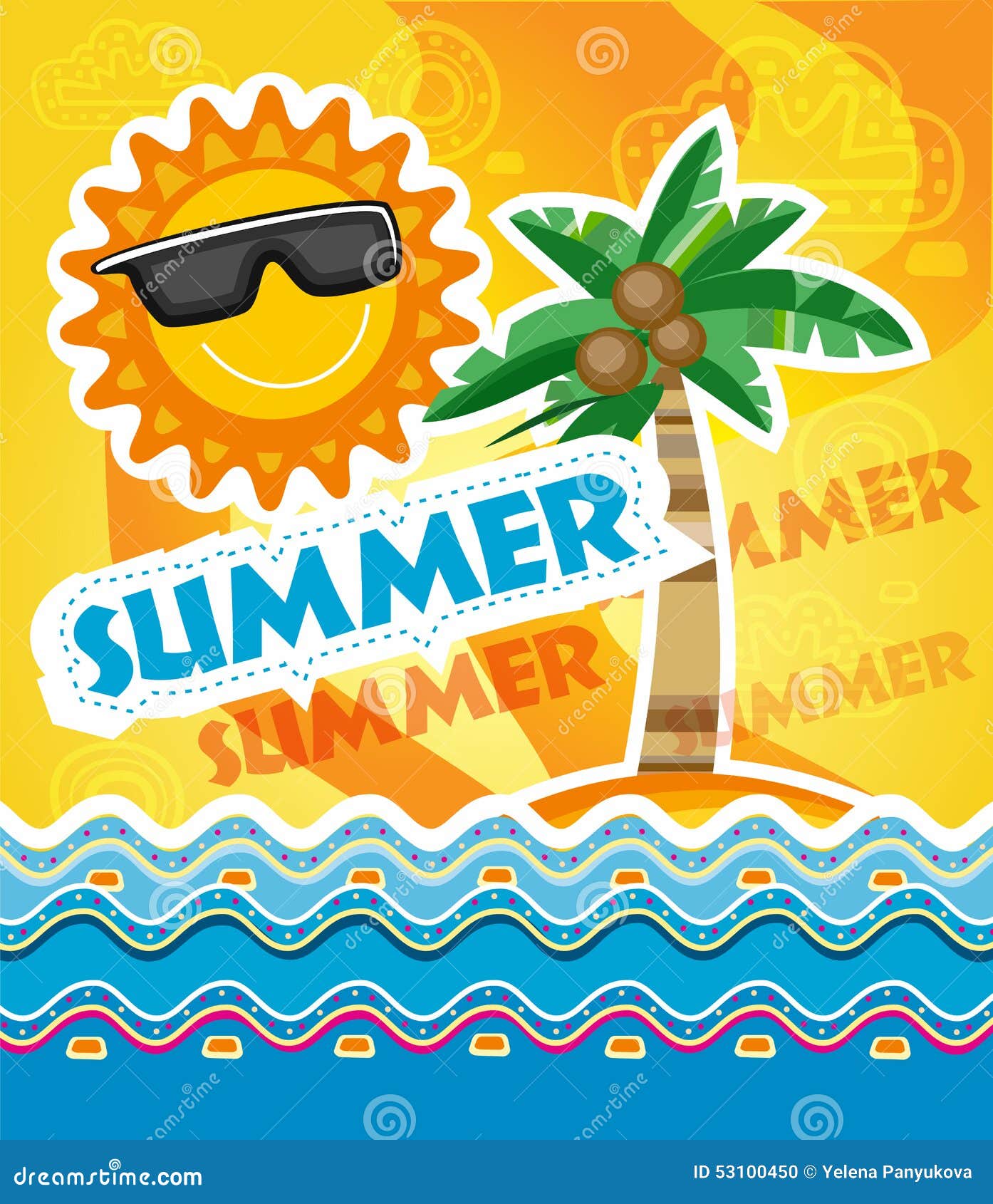 Summer holiday template stock illustration. Illustration of holiday ...