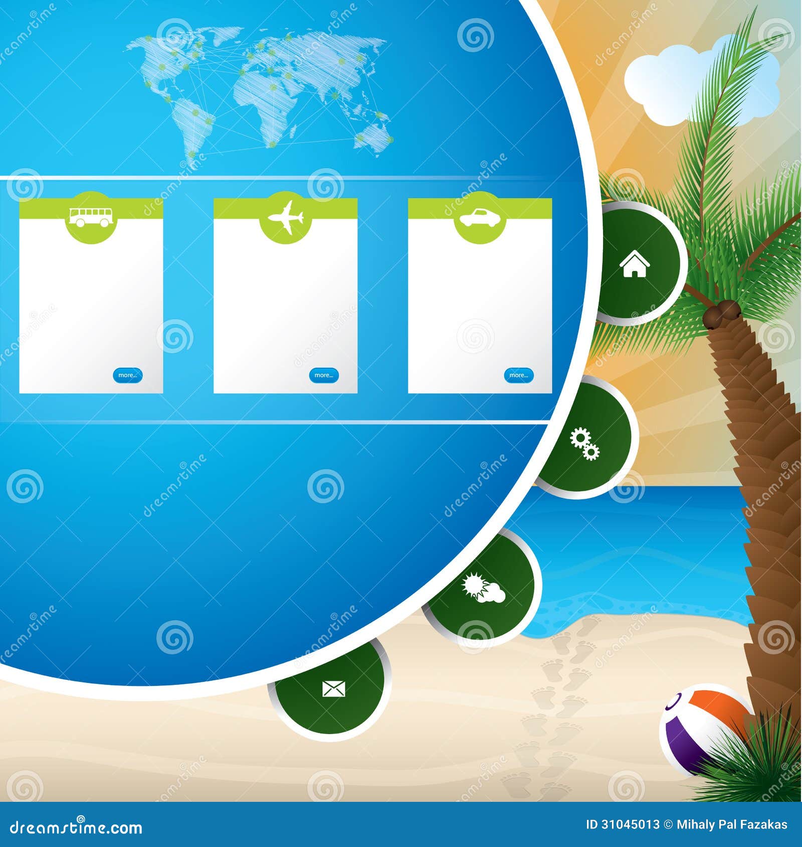 Summer Holiday Website Template Design Stock Vector - Illustration of ...
