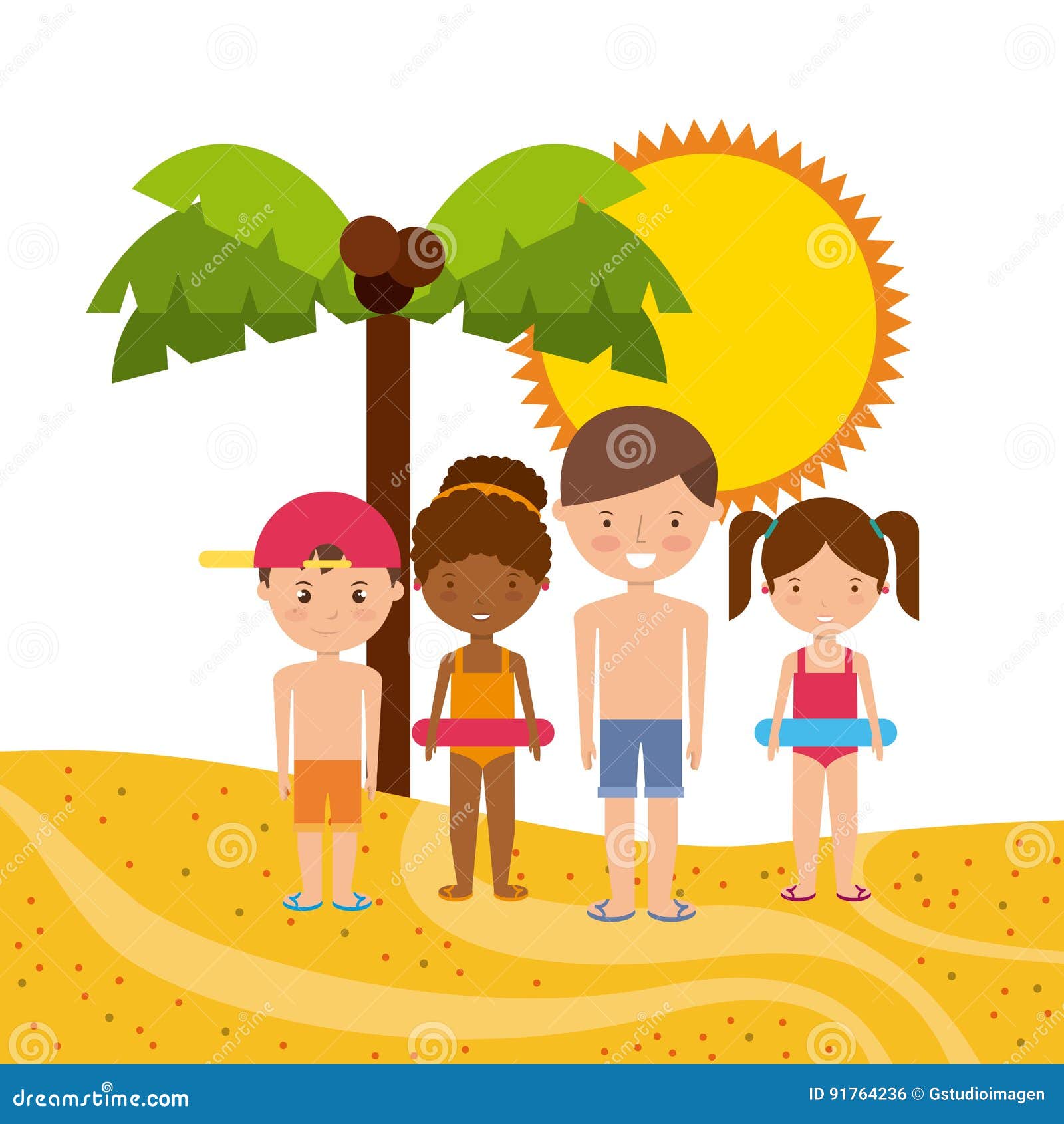 Summer holidays enjoy icon stock vector. Illustration of paradise ...