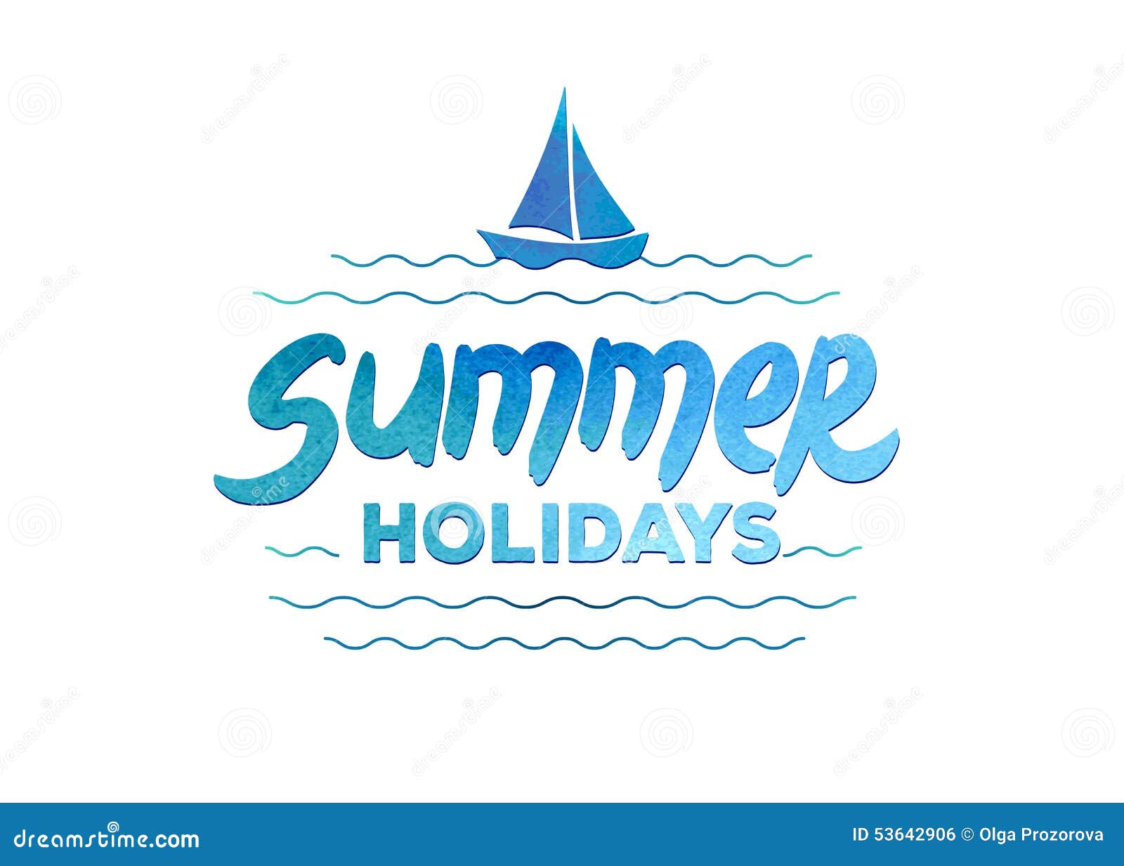 Summer Holidays Hand Drawn Lettering on a Stock Vector - Illustration ...