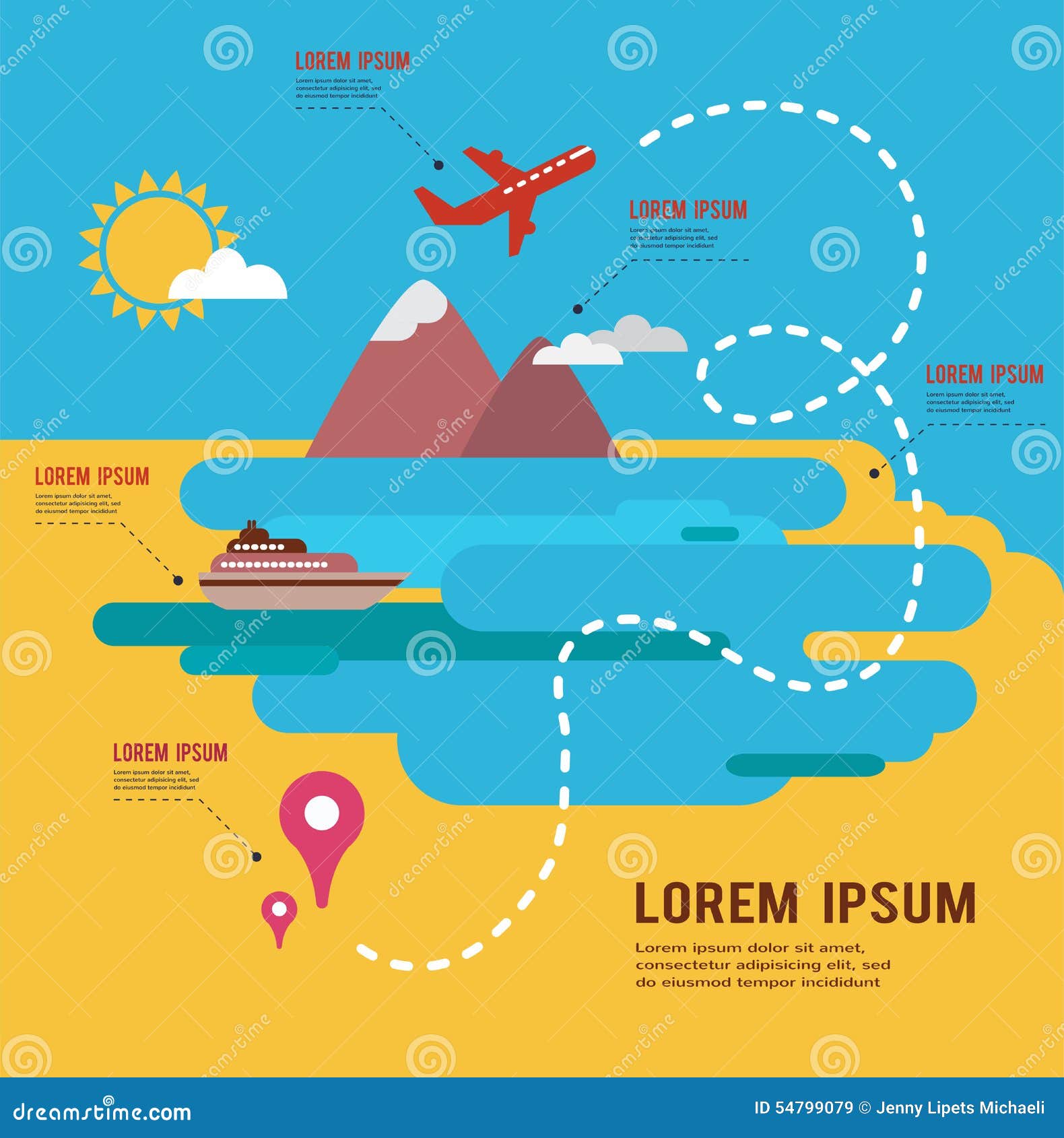 Summer Holidays Infograpics, Travel Around the Stock Vector ...
