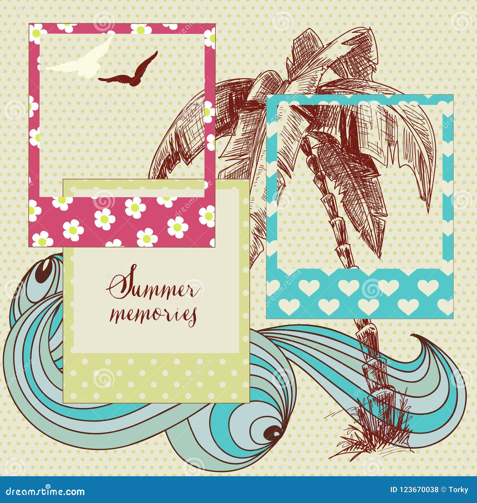 Summer Holidays Photo Frames Stock Vector - Illustration of frames ...