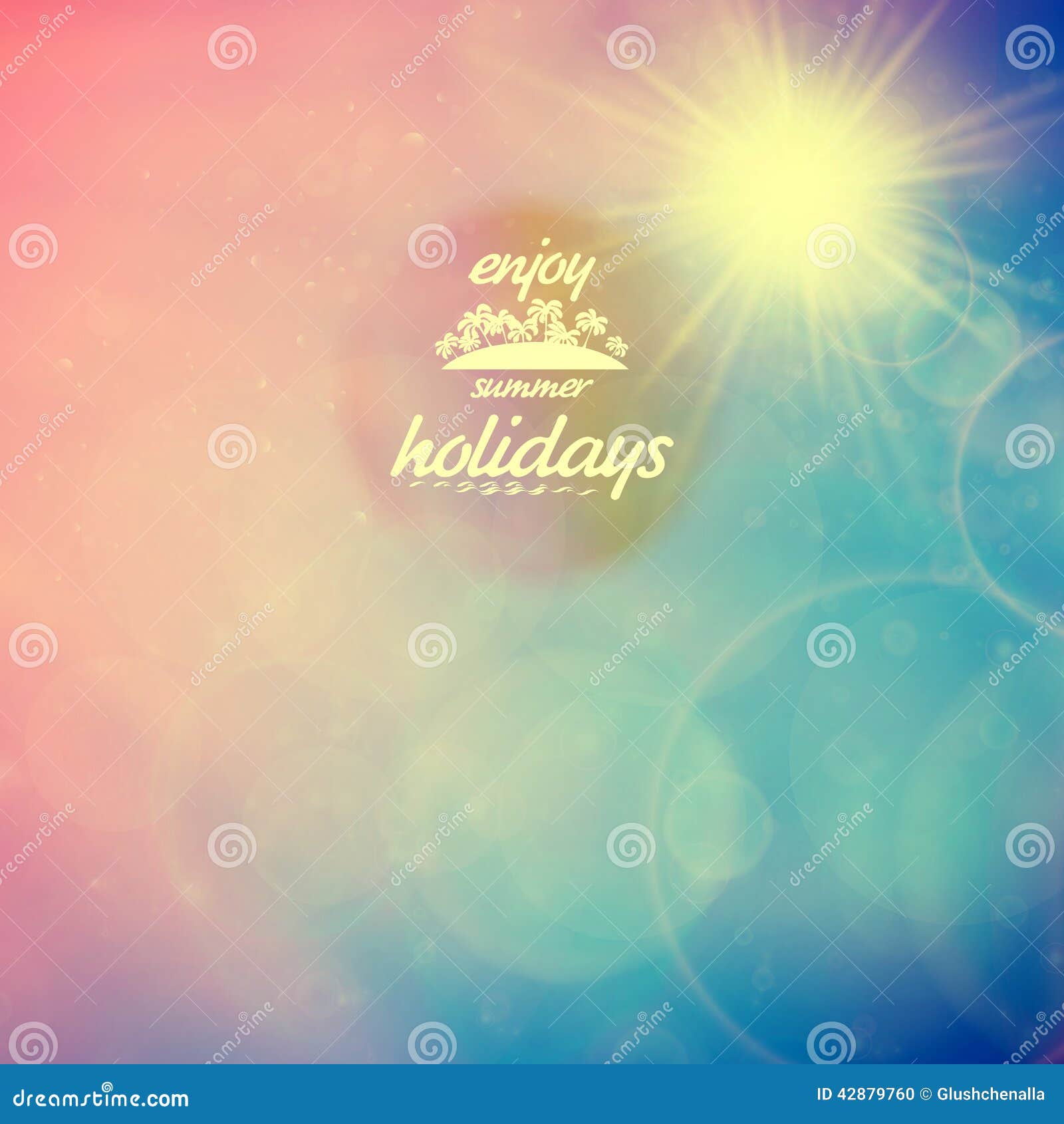 Summer Holidays Sunset with Defocused Lights. Stock Vector ...