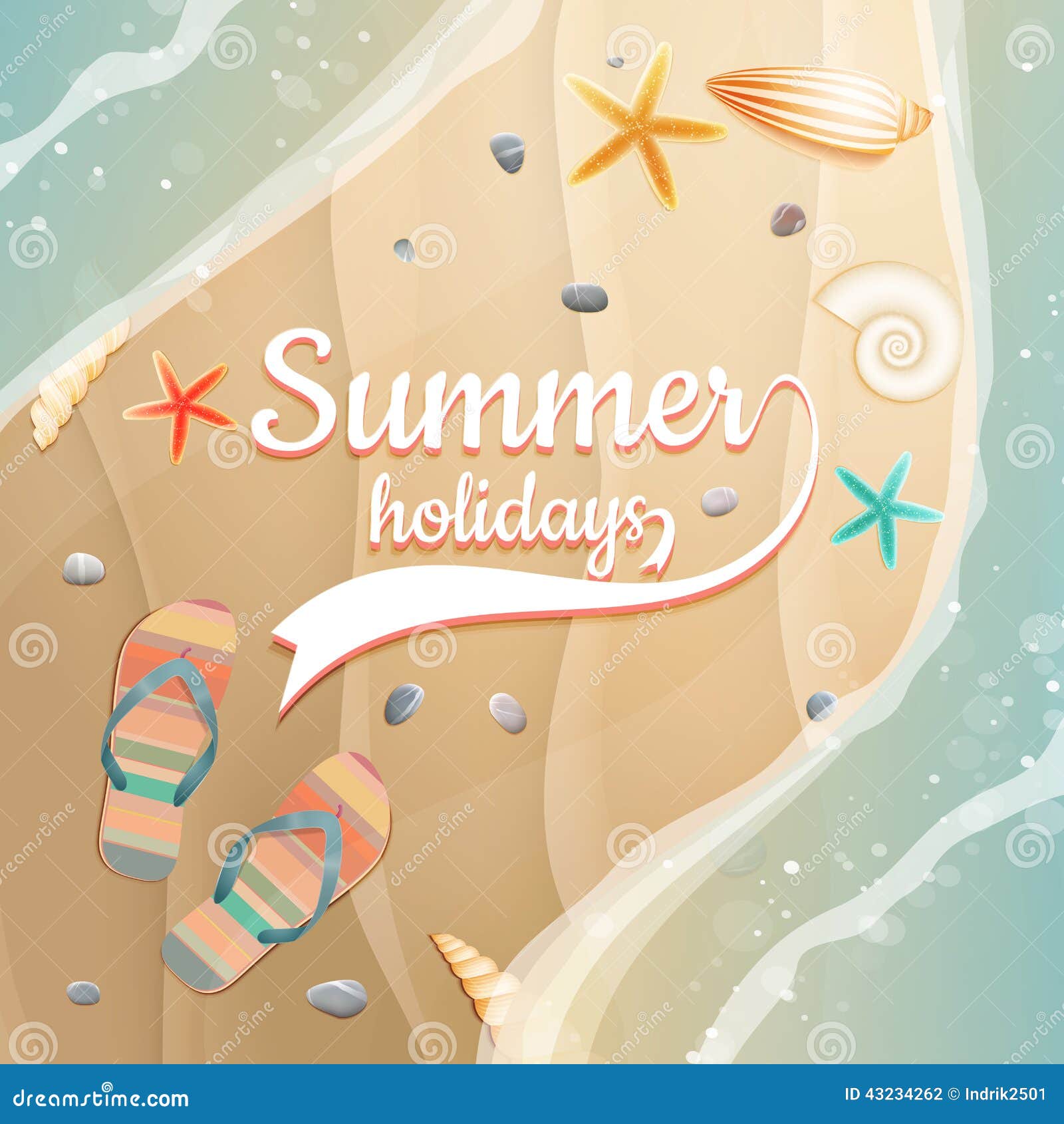 Summer Holidays Template. Plus EPS10 Vector File Stock Vector ...