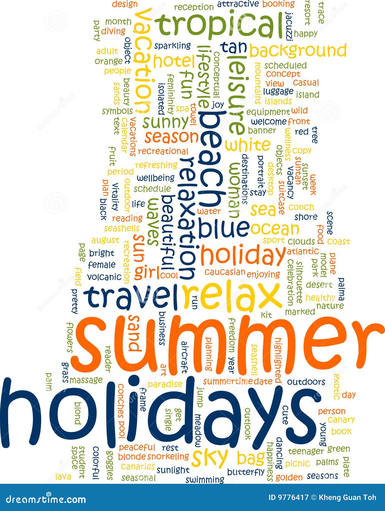 Summer holidays word cloud stock illustration. Illustration of leisure ...