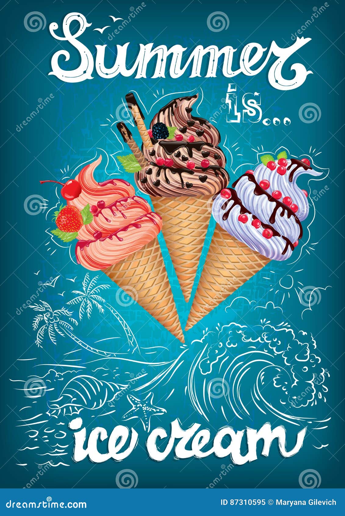 Ice Cream Poster With Cool Design Vector Illustration | CartoonDealer ... Ice Cream Poster With Cool Design Vector Illustration | CartoonDealer ...