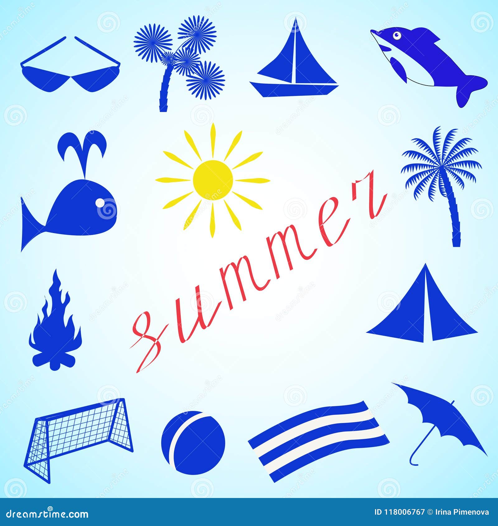 Summer Icon Set for Design. Stock Illustration - Illustration of ...