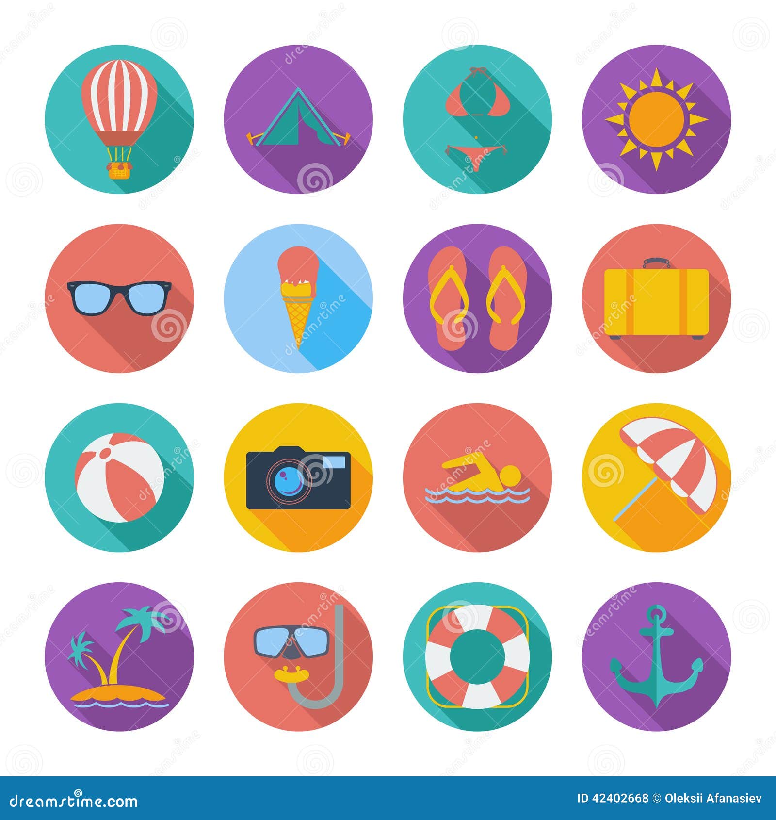 Summer icons stock vector. Illustration of summertime - 42402668