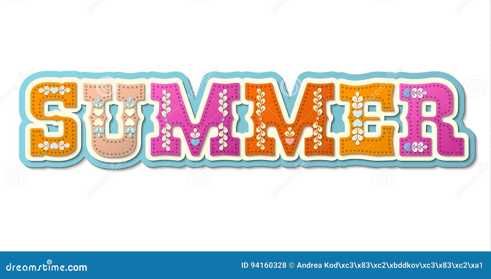 Summer, Illustrated Colorful Word, Illustration Stock Vector ...