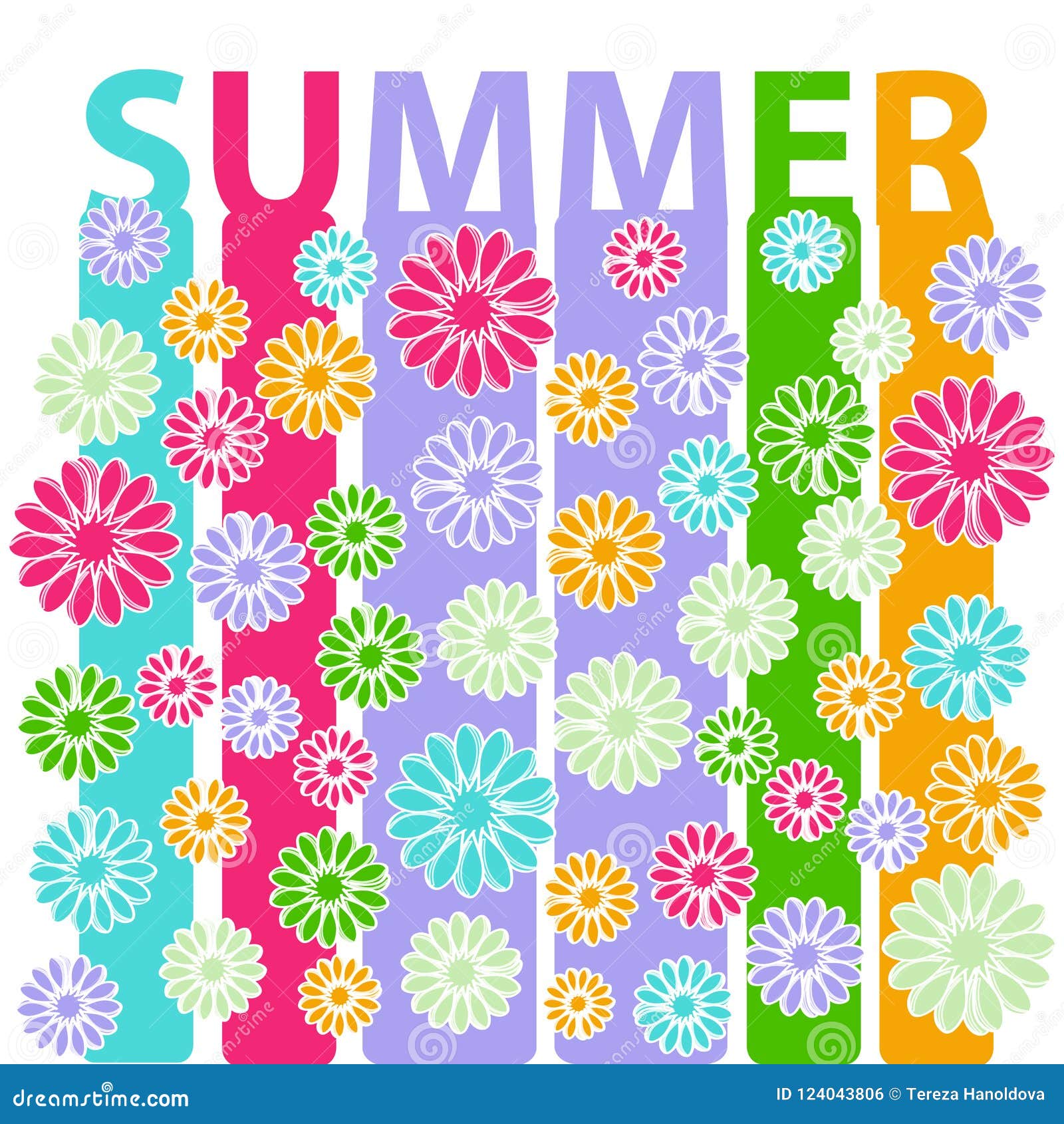 Summer Image Isolated on White Background. Vector Illustration. Stock ...