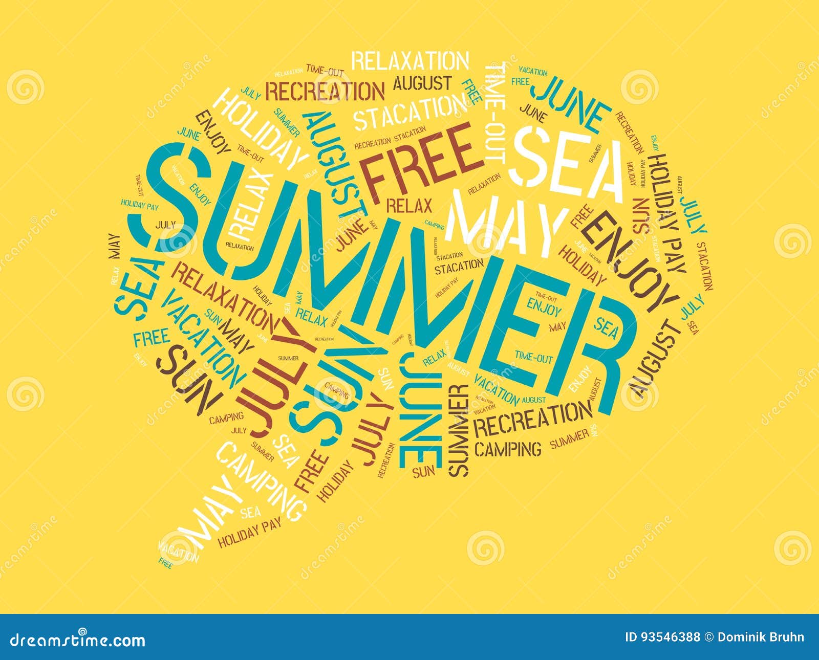 SUMMER - Image with Words Associated with the Topic SUMMER and SUN ...
