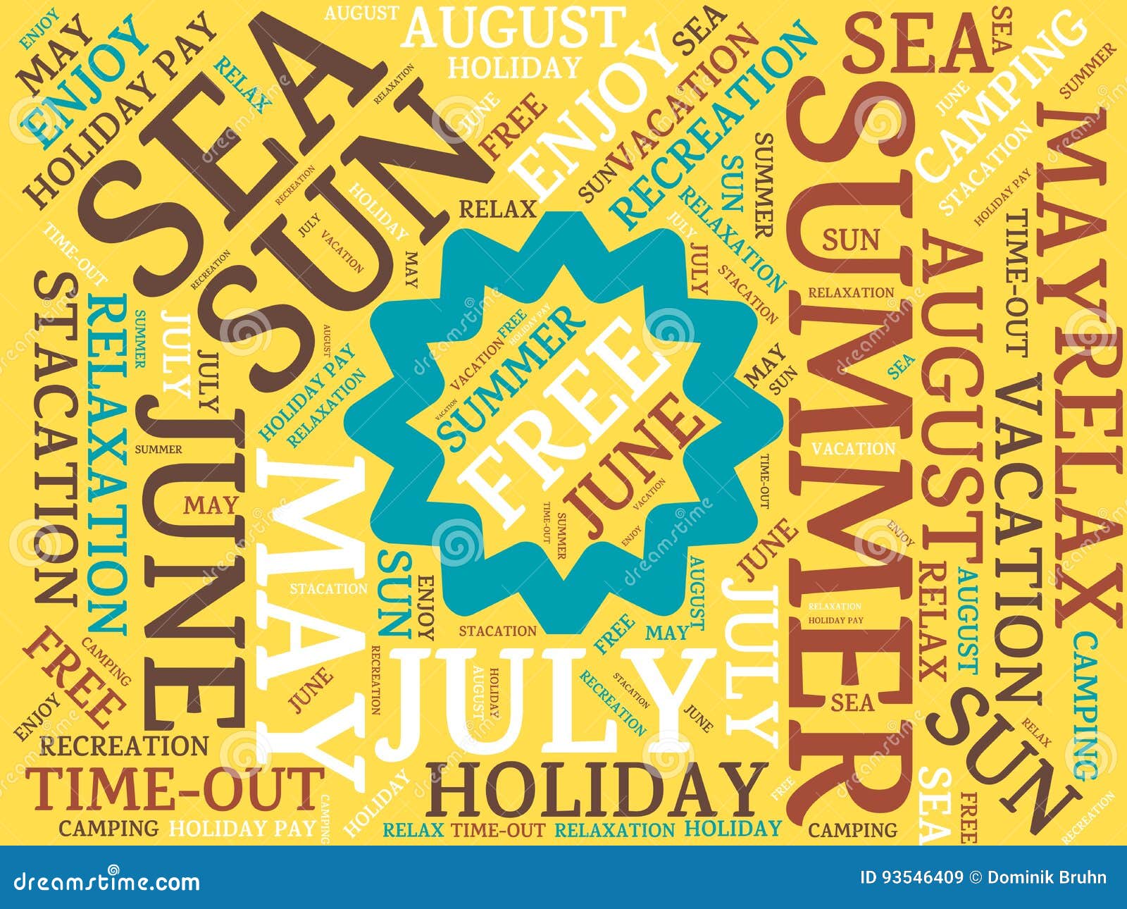 SUMMER - Image with Words Associated with the Topic SUMMER and SUN ...