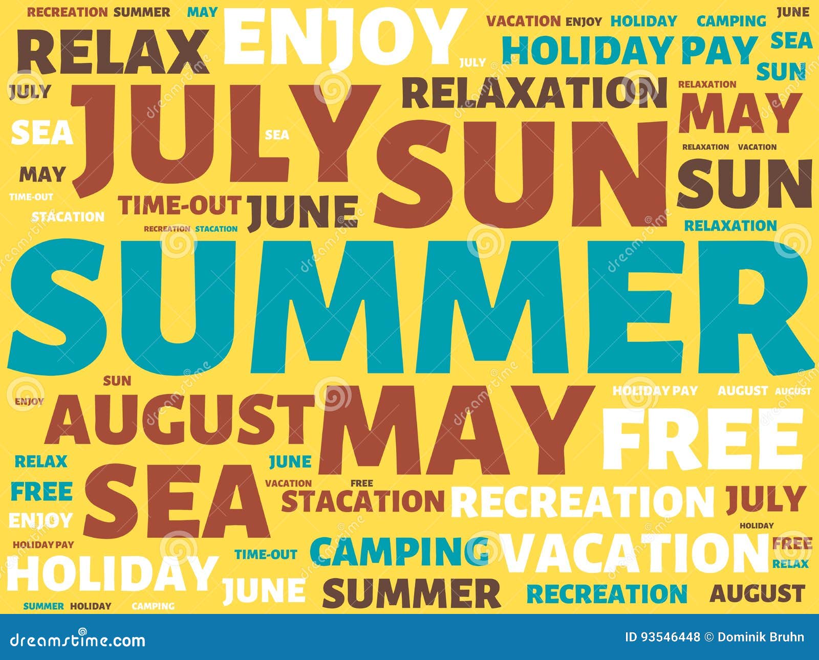 SUMMER - Image with Words Associated with the Topic SUMMER and SUN ...