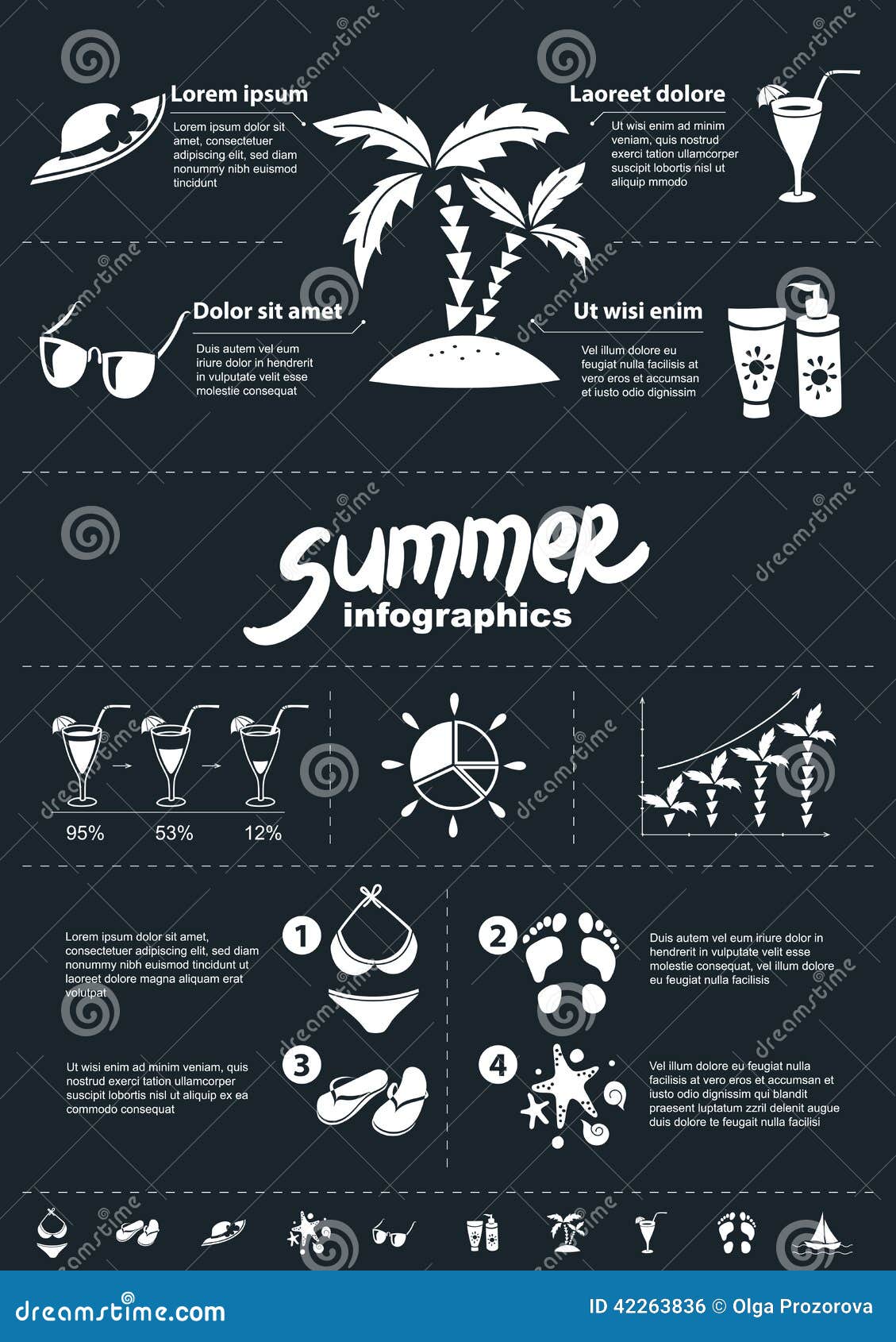Summer Infographics Elements Stock Vector - Illustration of sign ...