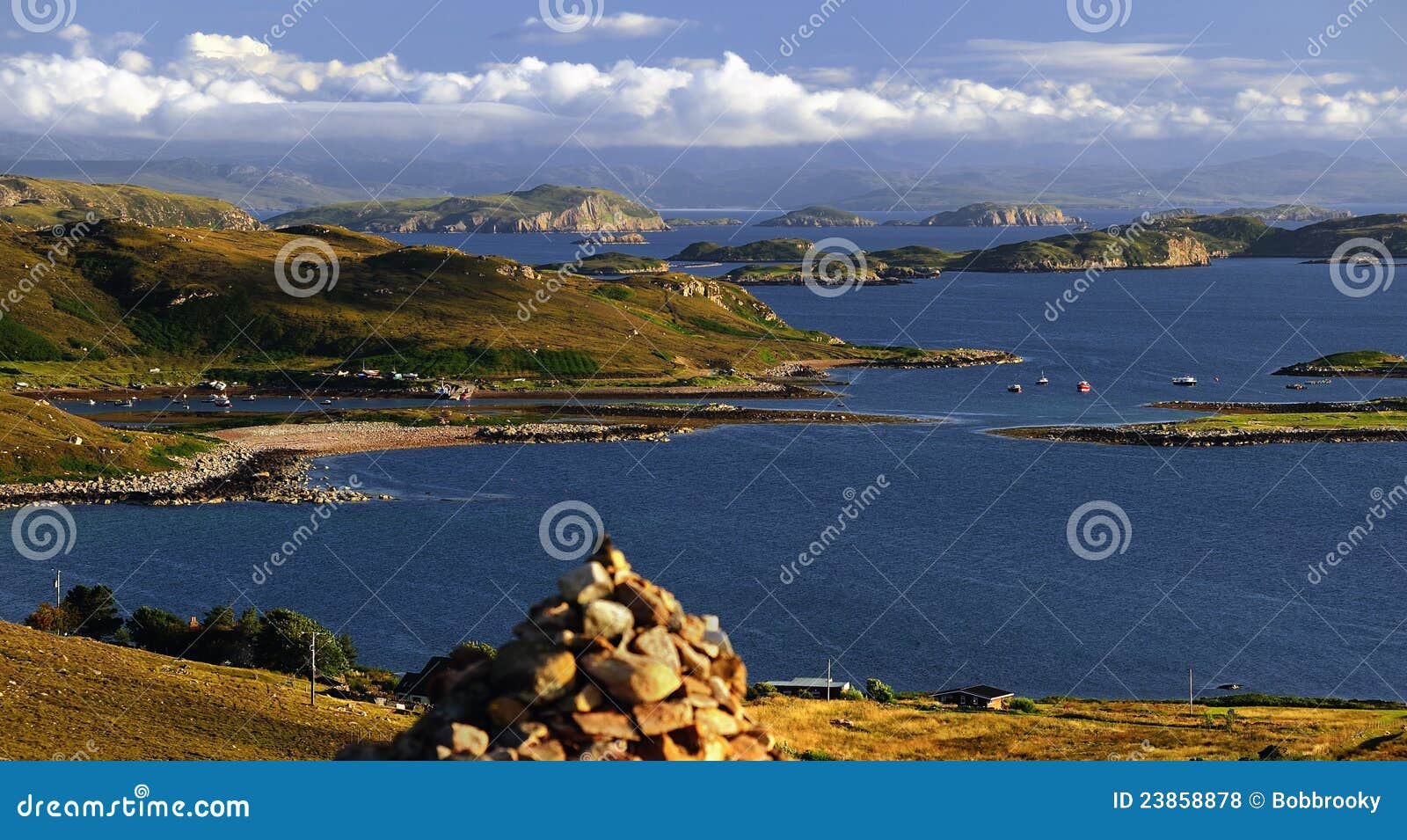 Summer Islands Cairn, Coigach, Scotland Stock Photo - Image of ...